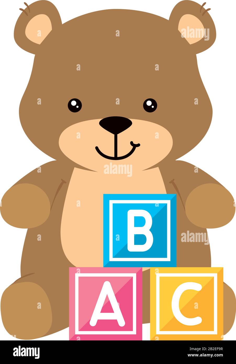 cute teddy bear with cubes toy isolated icon Stock Vector Image & Art ...