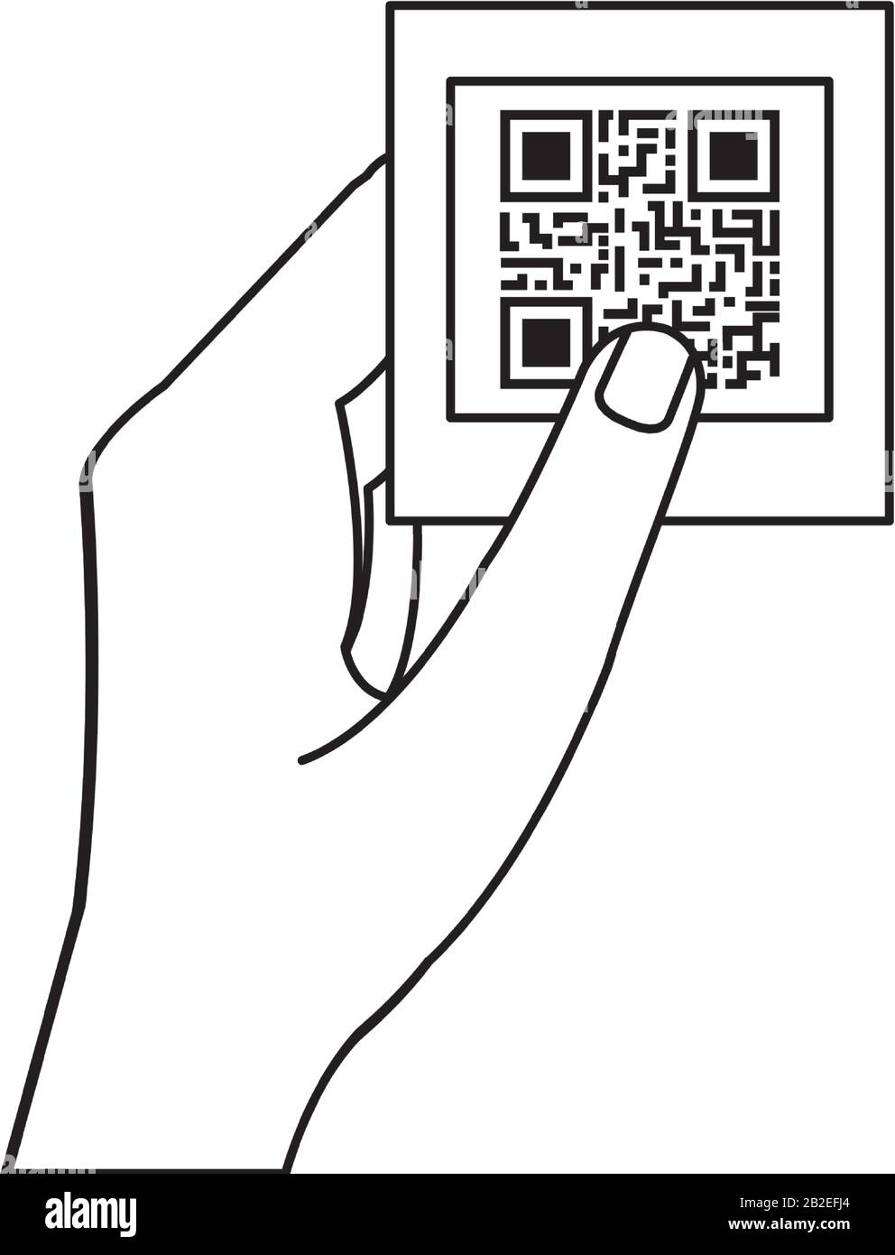 hand holding qr code vector design Stock Vector Image & Art - Alamy