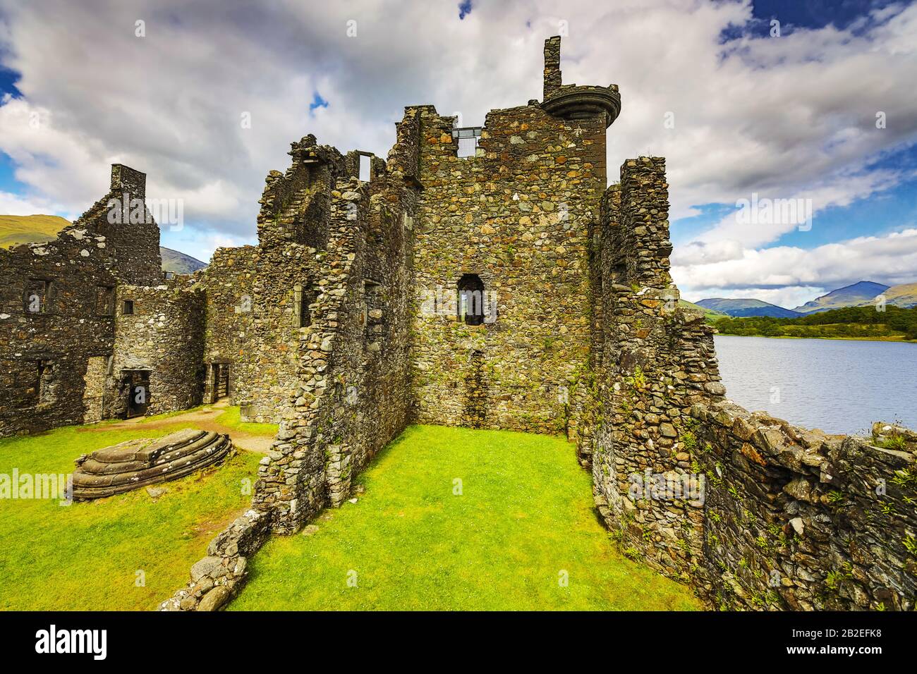 Ancient Scottish medieval buildings and beautiful landscape of ...