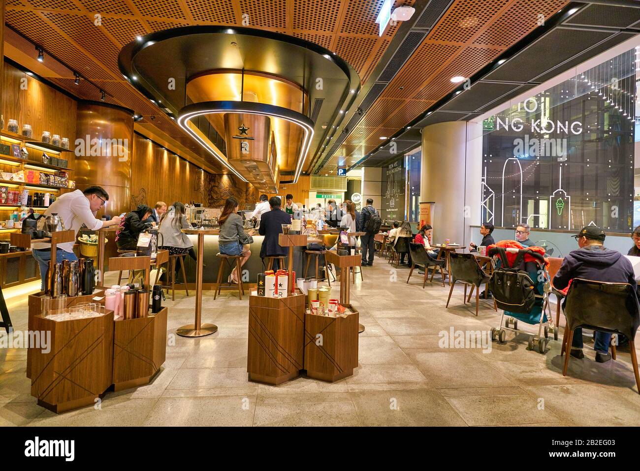 HONG KONG, CHINA - JANUARY 22, 2019: interior shot of Starbucks Coffee ...