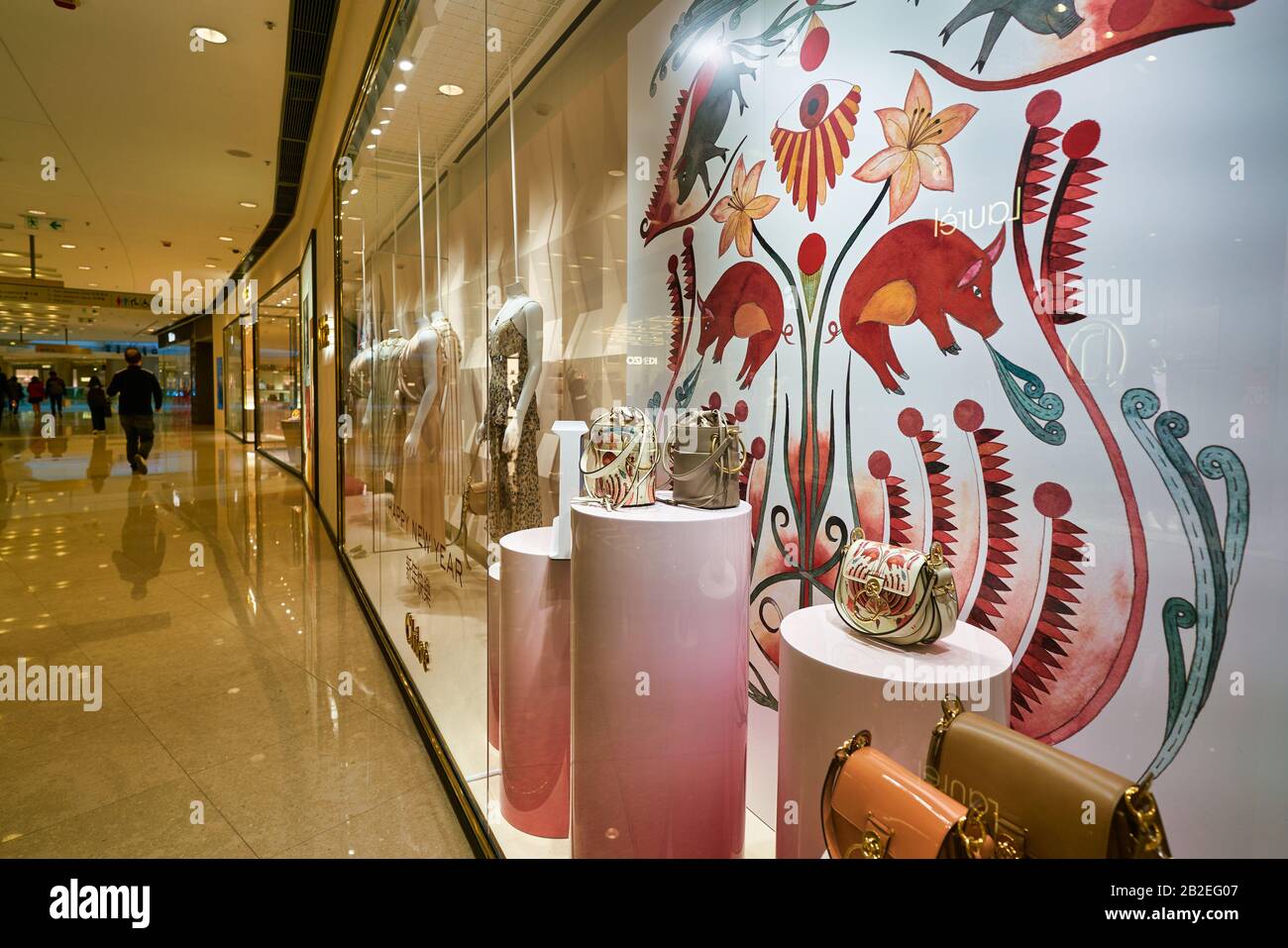 HONG KONG, CHINA - CIRCA JANUARY, 2019: display window at Chloe store ...