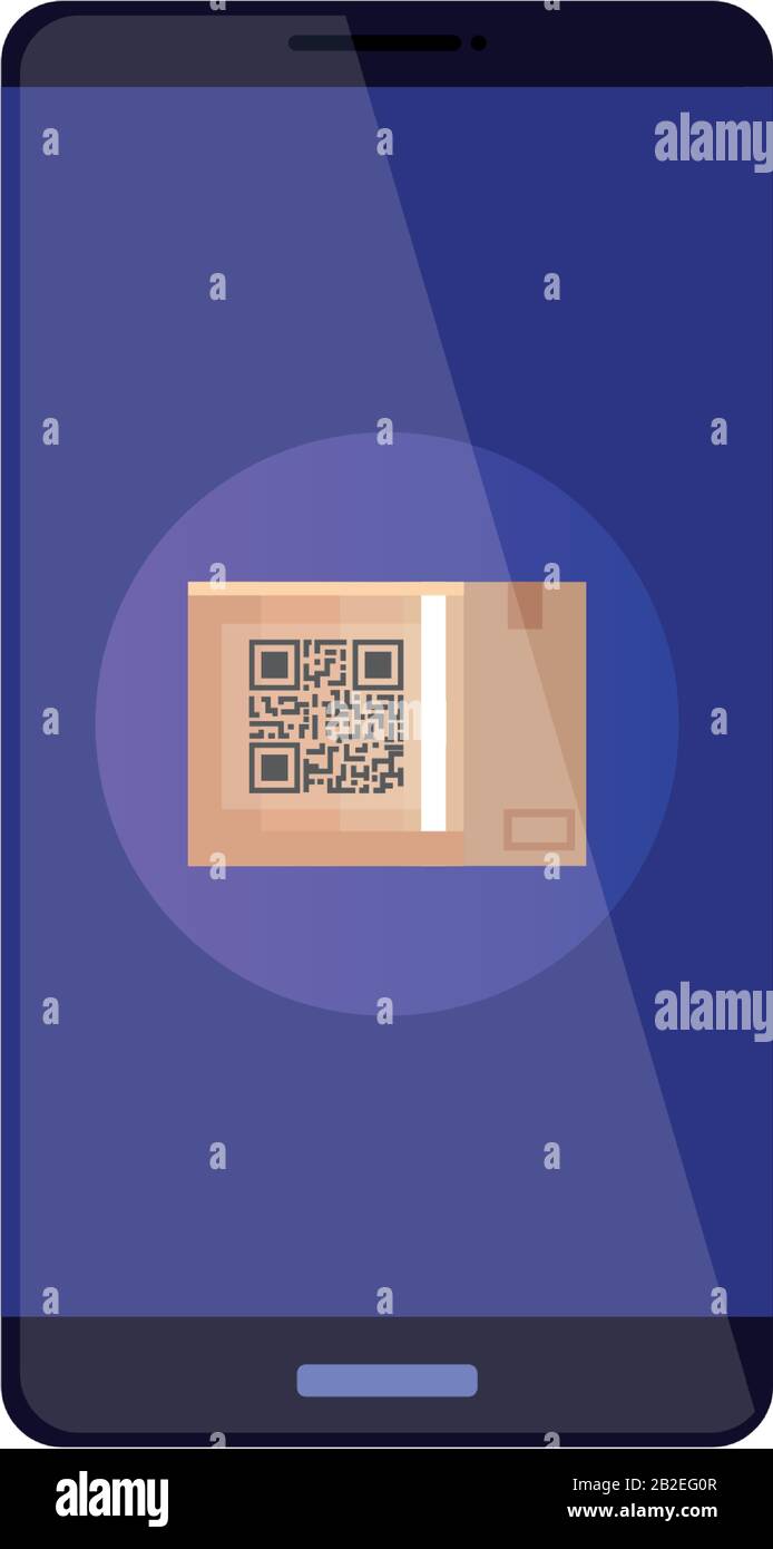 qr code box inside smarpthone vector design Stock Vector Image & Art ...
