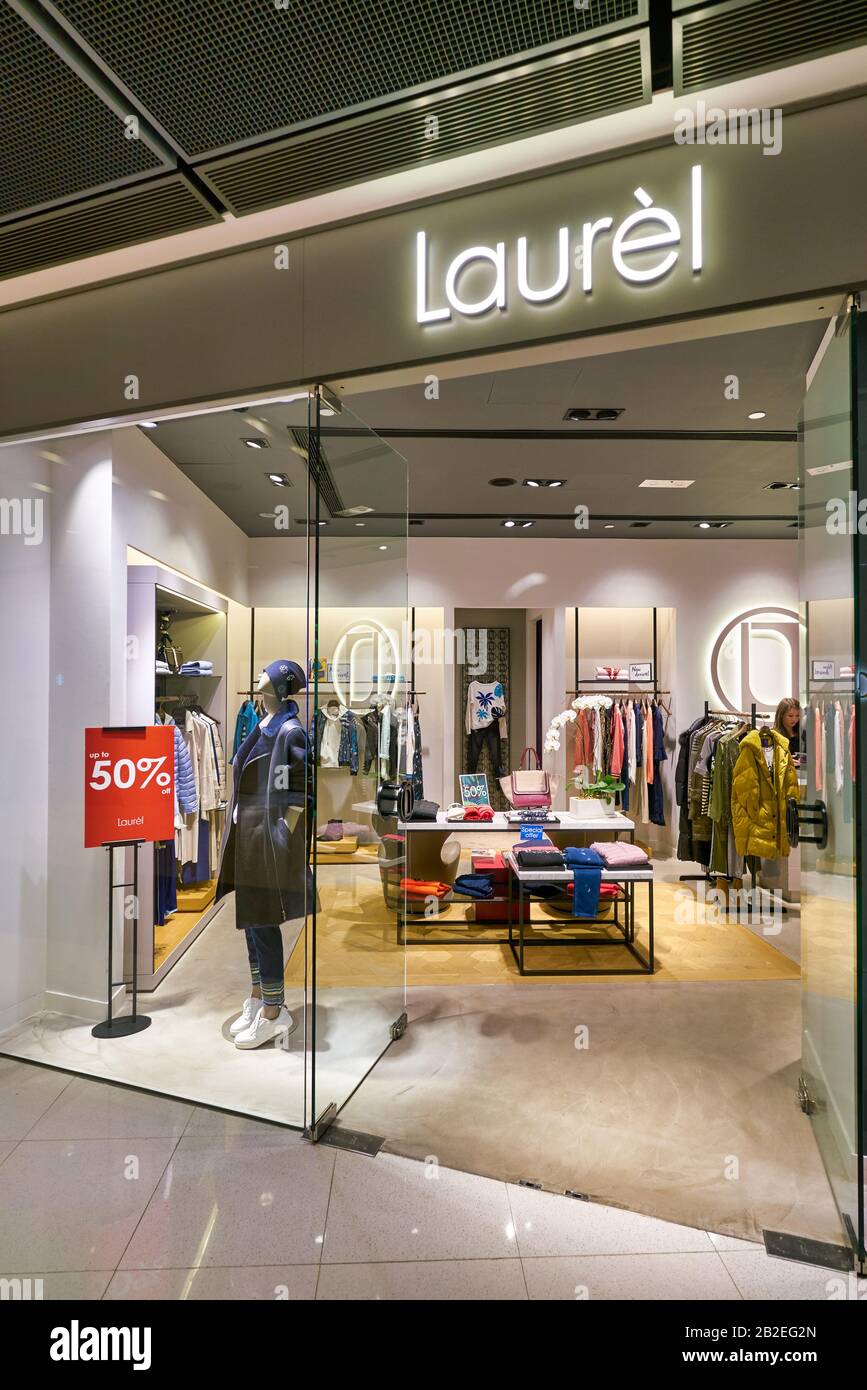 HONG KONG, CHINA - CIRCA JANUARY, 2019: entrance to Laurel store at ifc ...