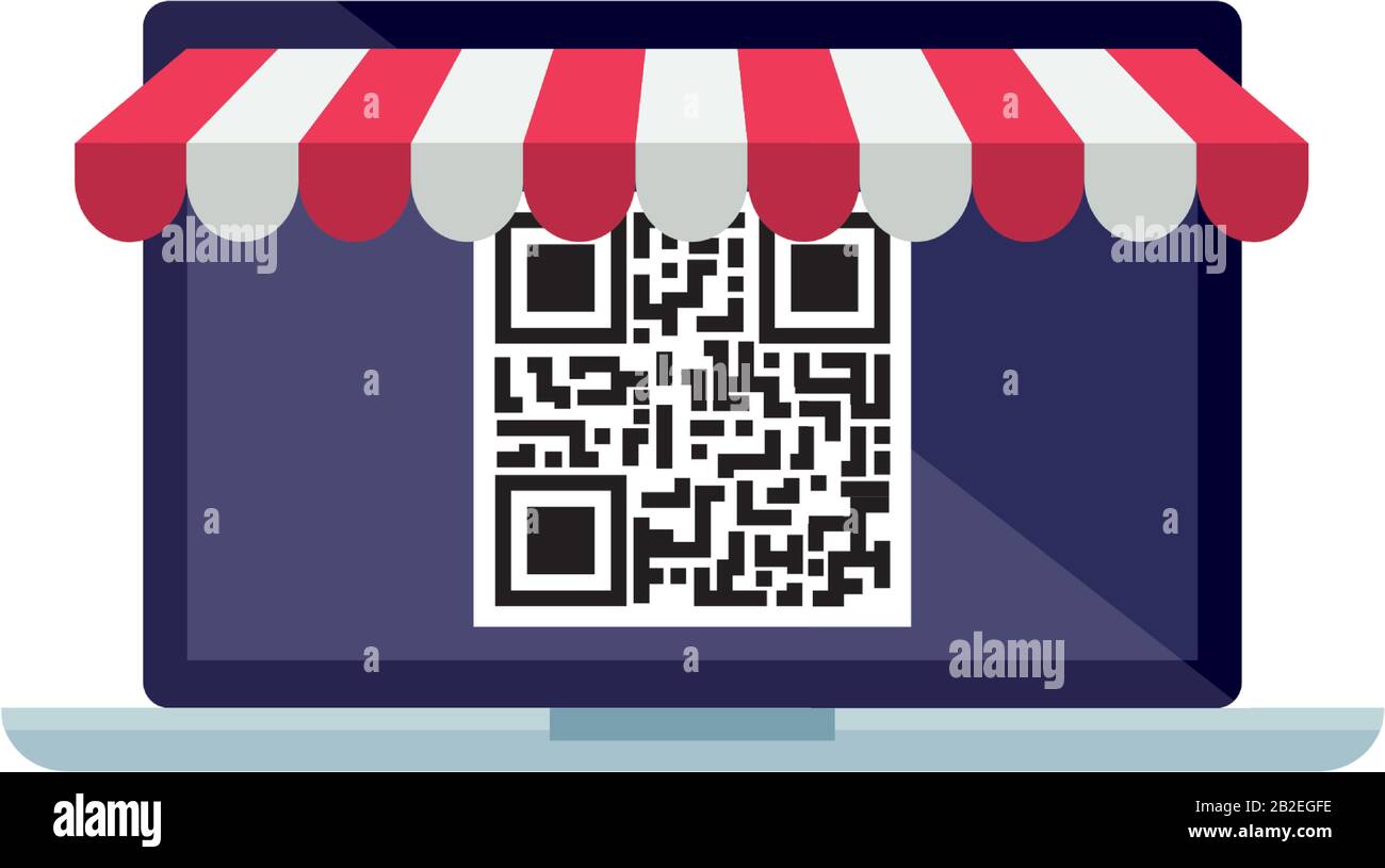qr code inside laptop vector design Stock Vector Image & Art - Alamy