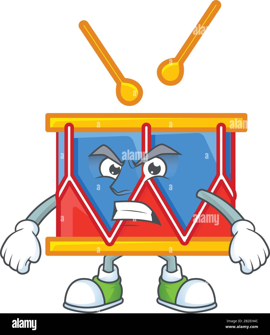 cartoon character of independence day drum with angry face Stock Vector ...