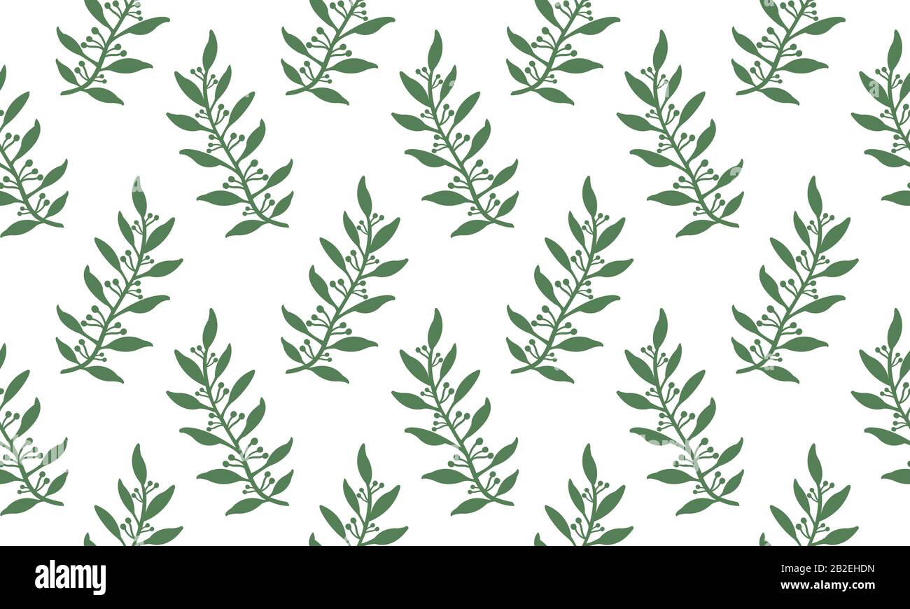 Beautiful Botanical leaf, with seamless floral pattern background ...