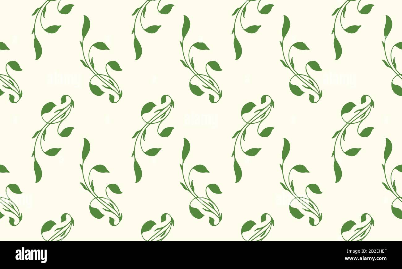 Beautiful Botanical leaf, with seamless floral pattern background ...