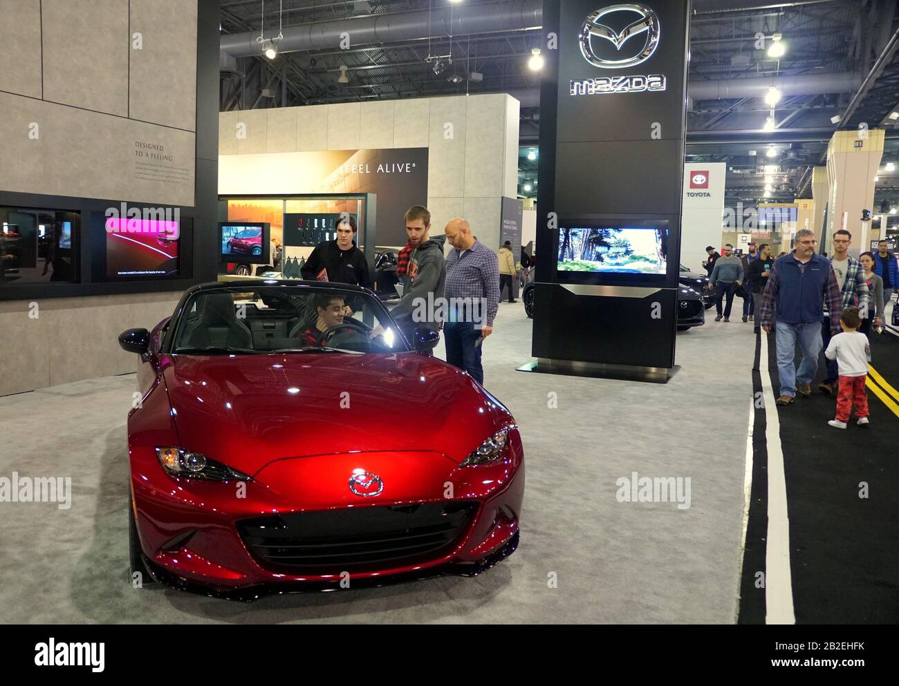Philadelphia, Pennsylvania, U.S.A - February 9, 2020 - The red metallic ...