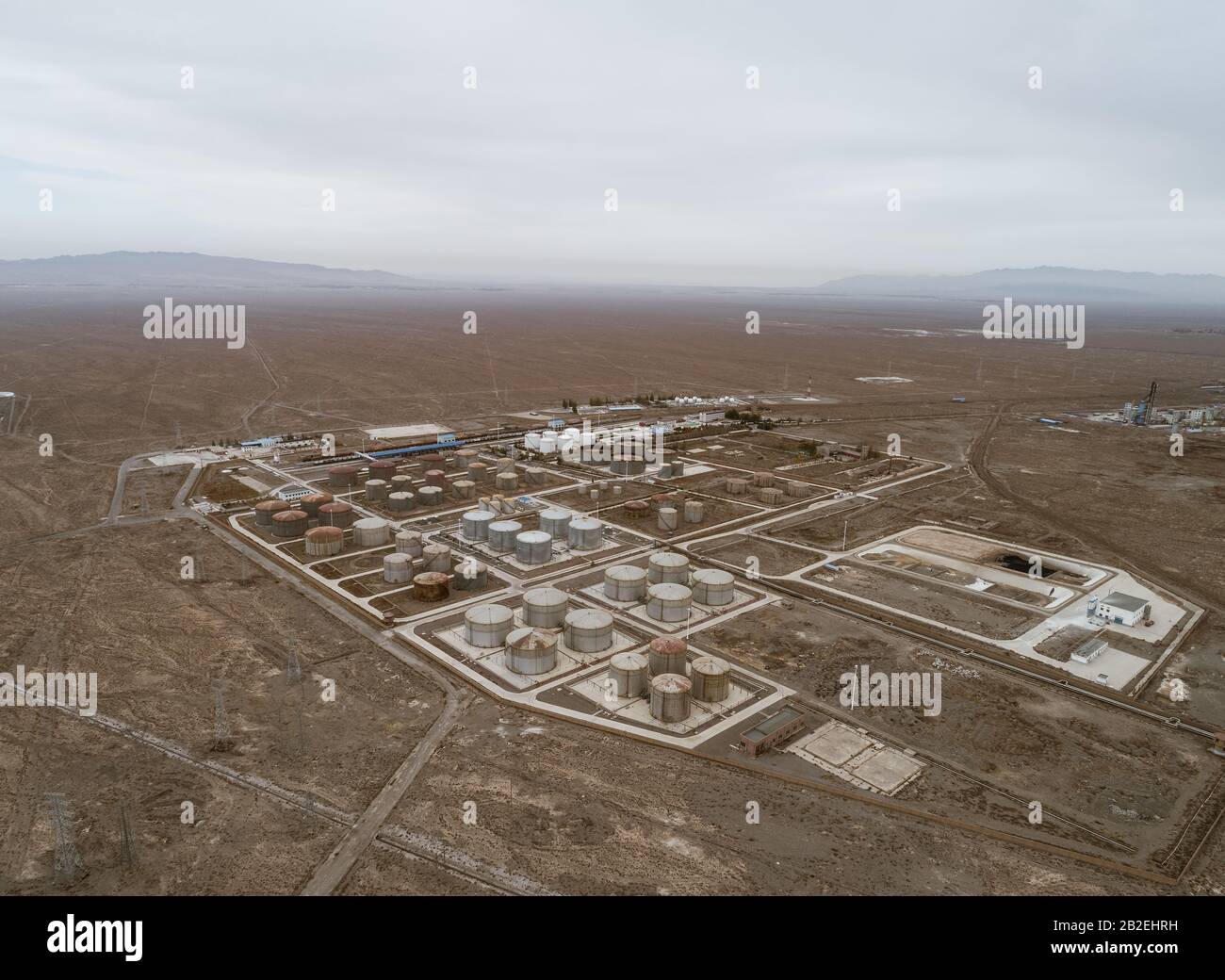 aerial view of an industrial town in the northwest of China Stock Photo ...