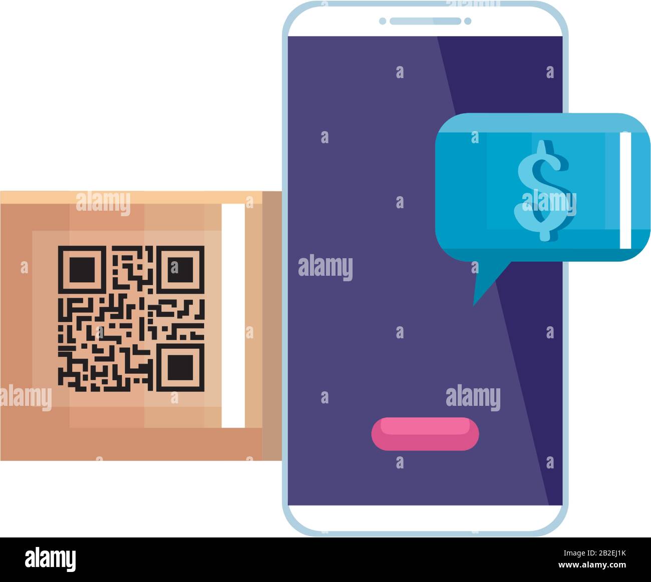 qr code box and smarpthone vector design Stock Vector Image & Art - Alamy