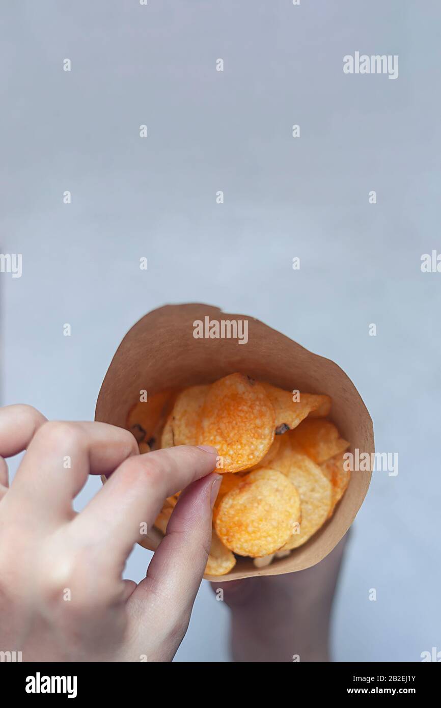 Chips paper cone hi-res stock photography and images - Alamy