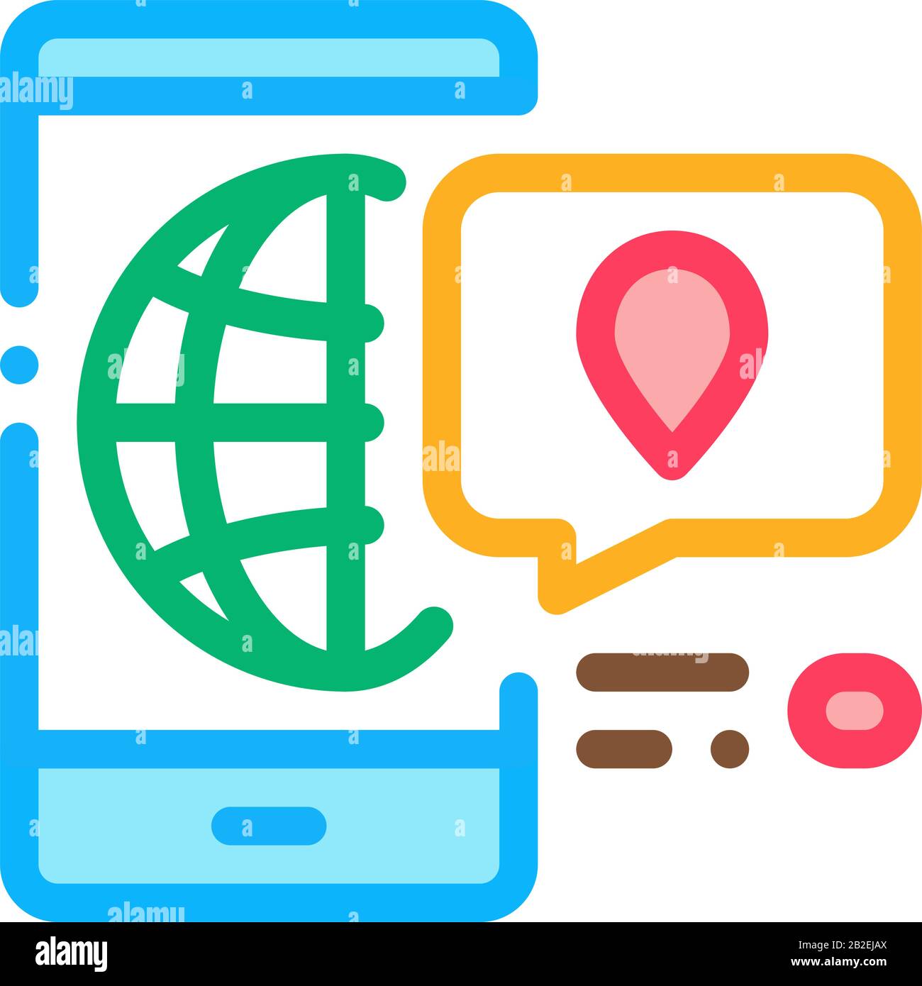 Smartphone World Gps Map Icon Thin Line Vector Stock Vector Image & Art ...