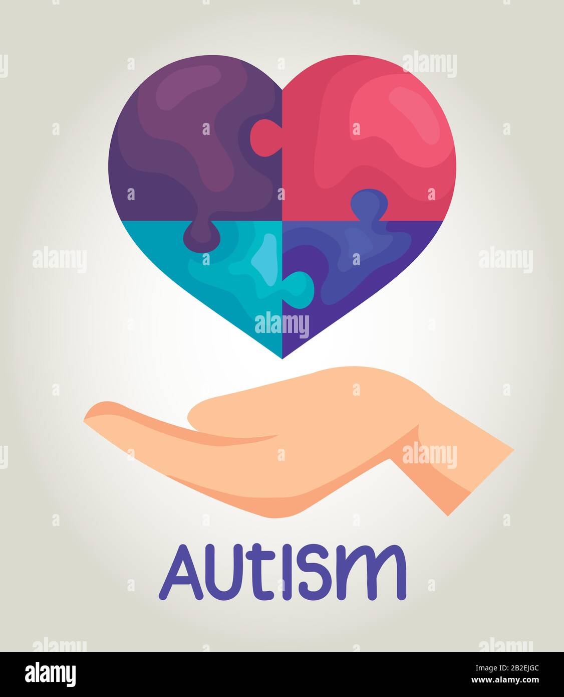 world autism day with hand and heart Stock Vector Image & Art - Alamy