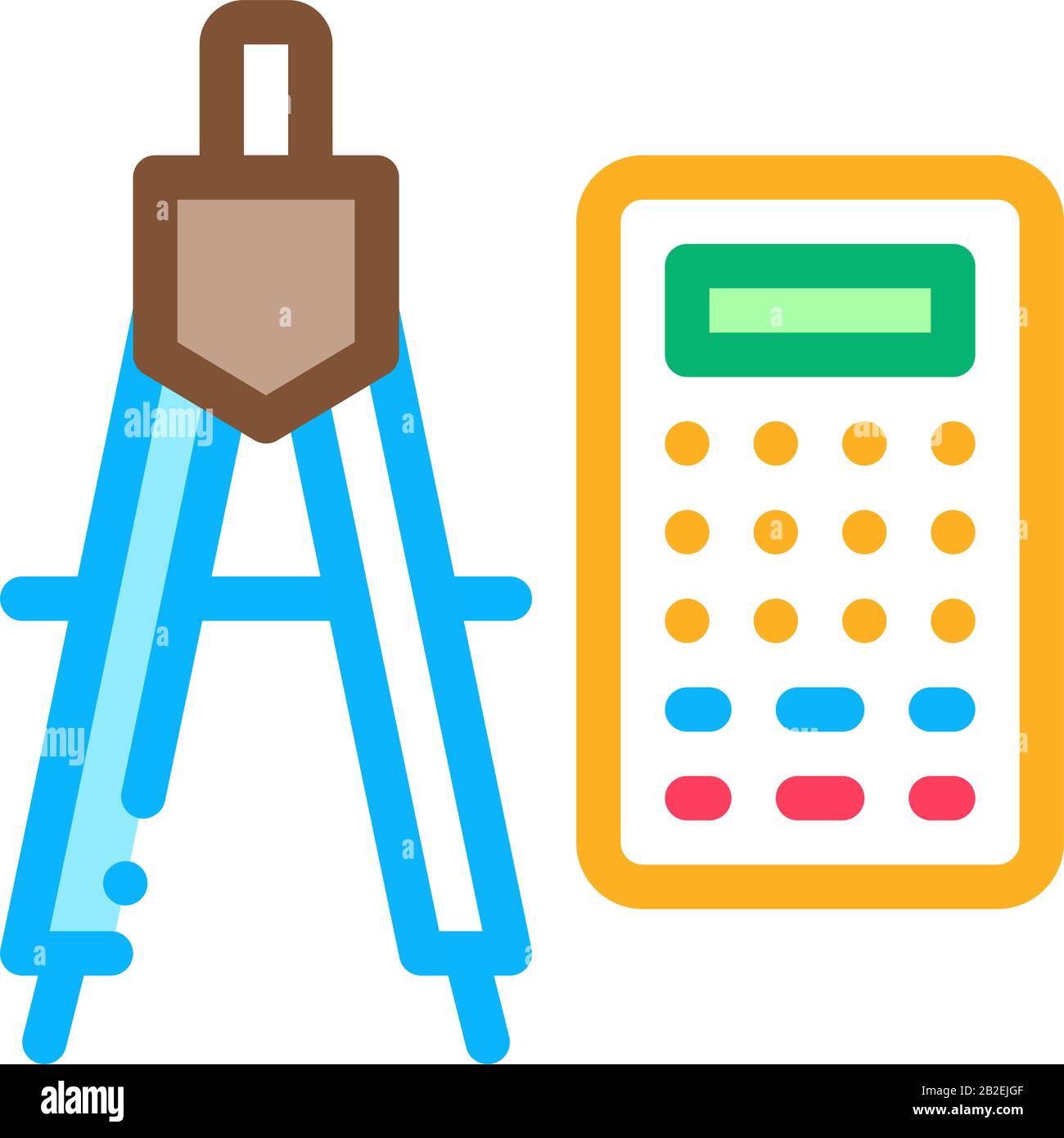 Calculator And Dividers Icon Thin Line Vector Stock Vector Image & Art ...