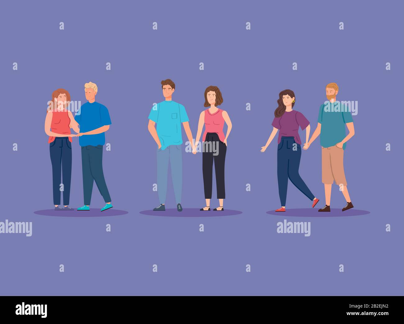 group of young people avatar characters Stock Vector Image & Art - Alamy