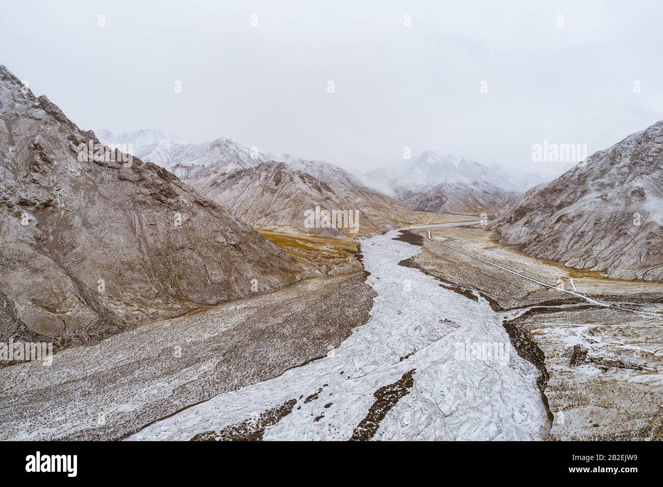 landscape with the barren mountain which is covered with ice Stock ...