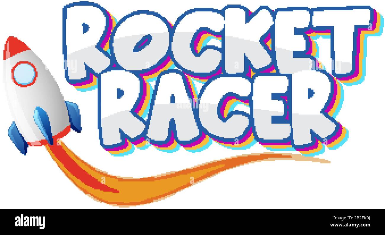Sticker template for word rocket racer illustration Stock Vector Image ...