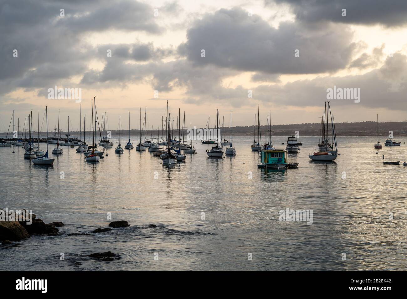 Old Fisherman's Wharf, Monterey Harbor Stock Photo - Alamy