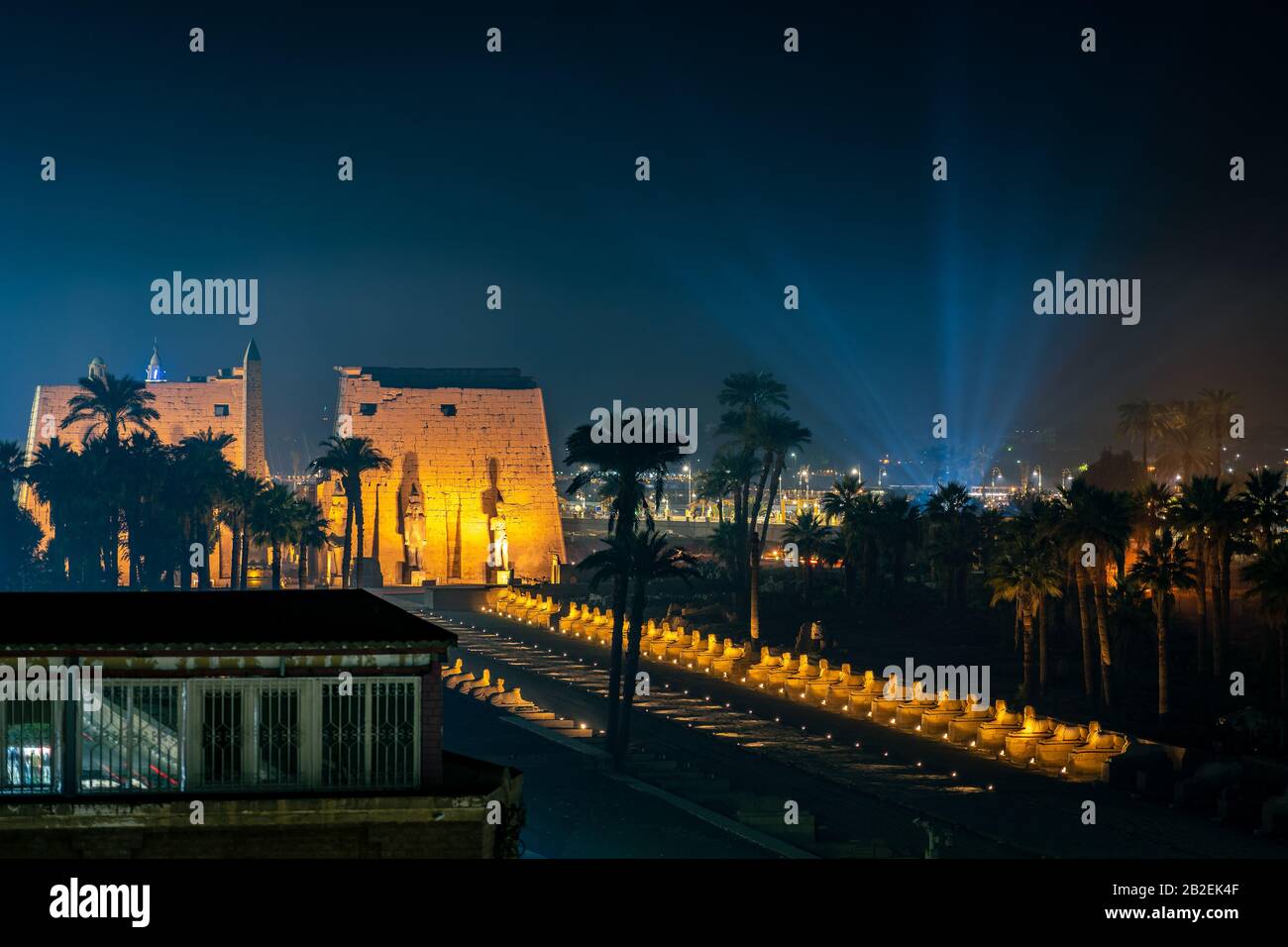 Luxor temple lightshow at night, Luxor, Egypt Stock Photo - Alamy