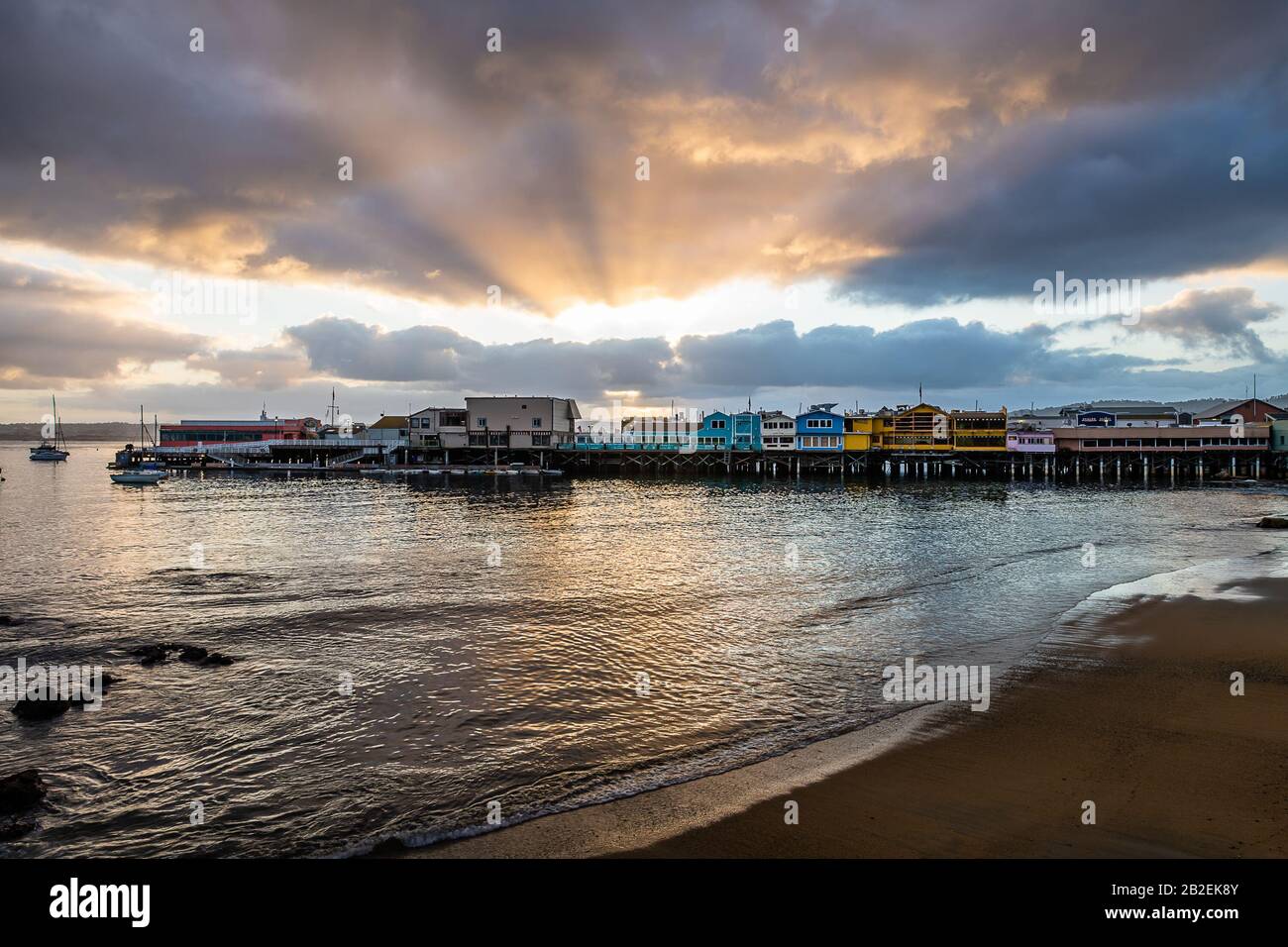 Old Fisherman's Wharf, Monterey Harbor Stock Photo - Alamy