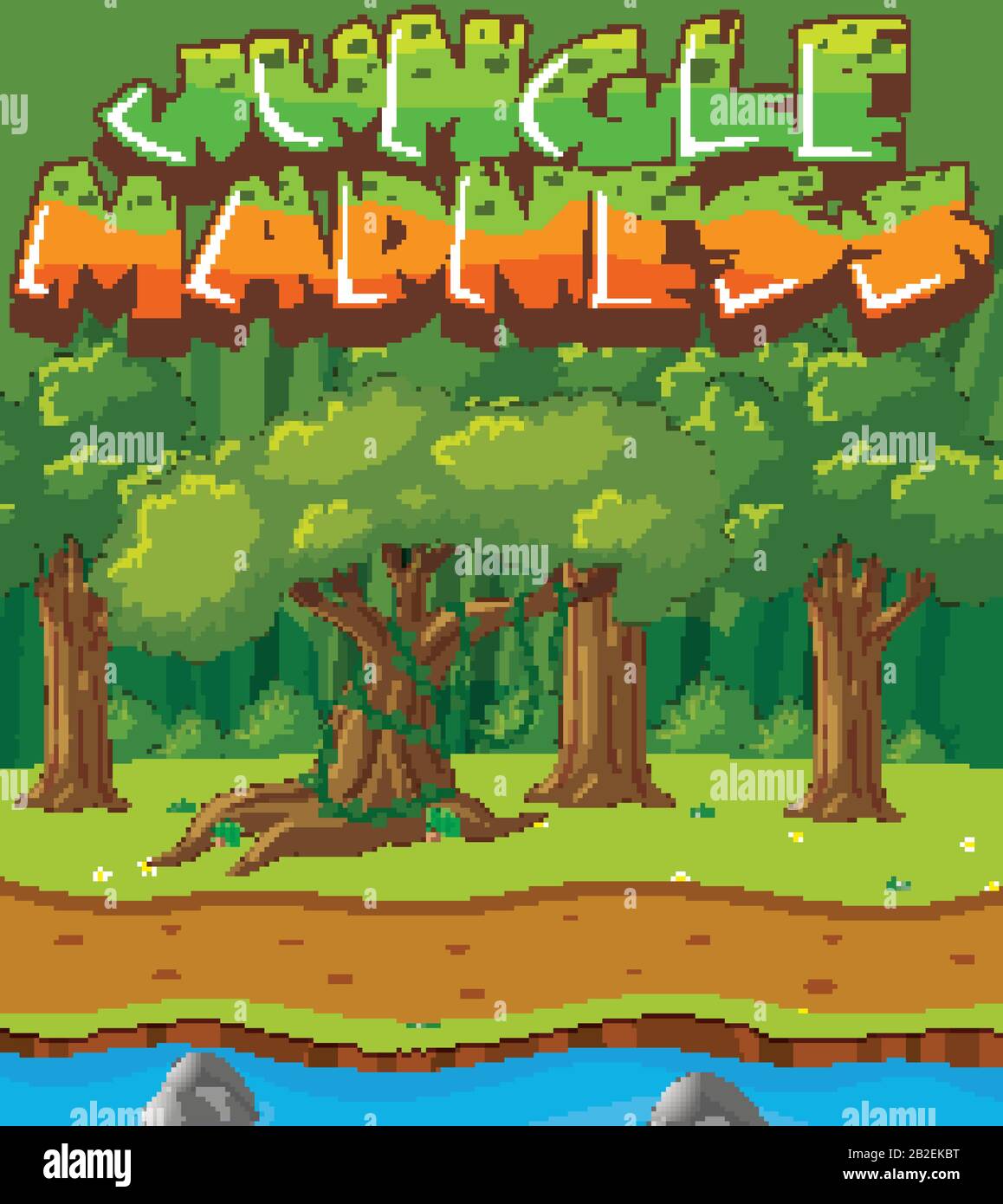 Scene with word related to nature and forest background illustration ...