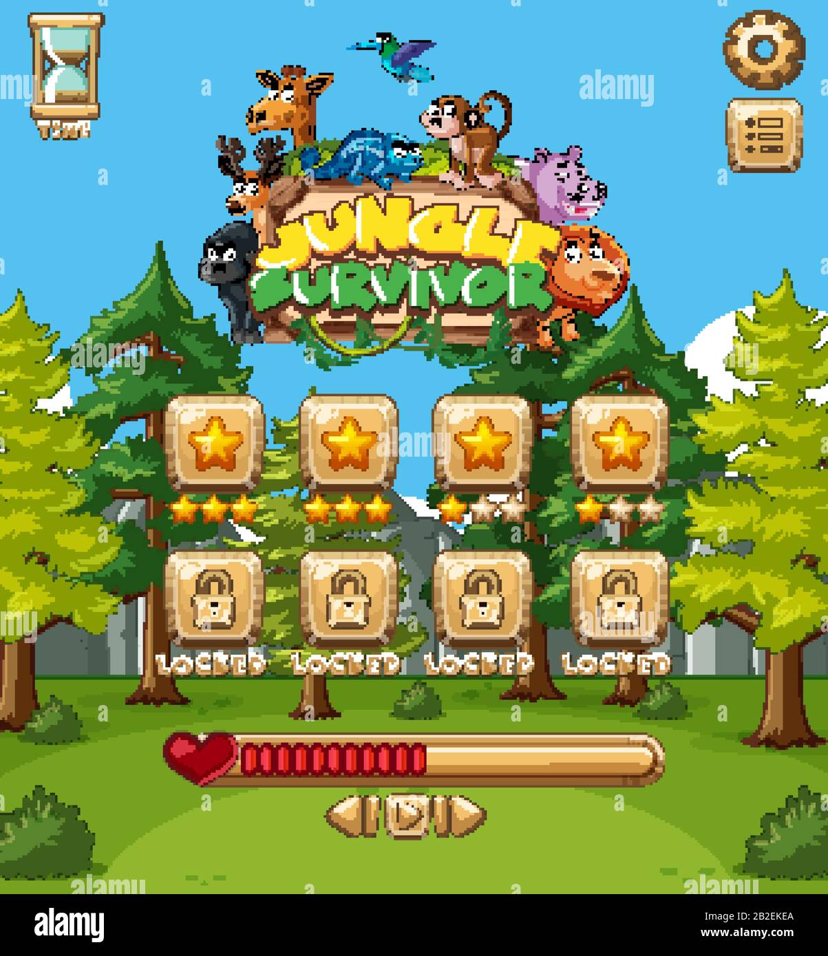 Background design for computer game with green field background ...