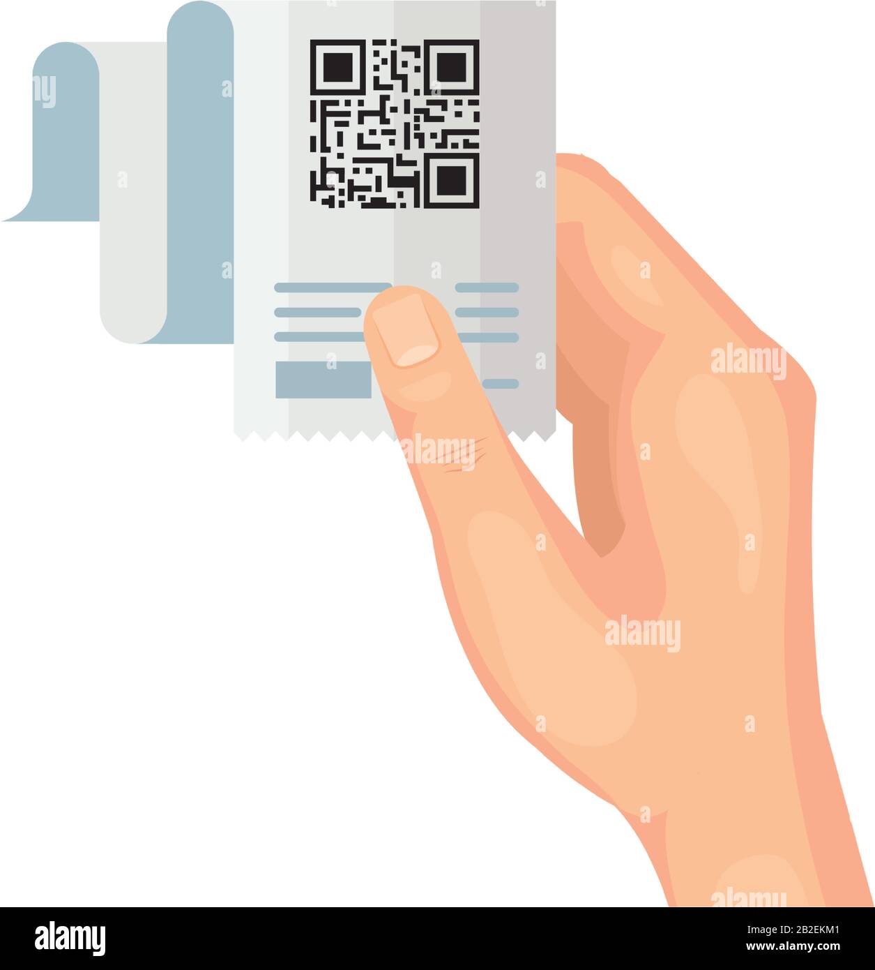 hand holding qr code receipt paper vector design Stock Vector Image ...