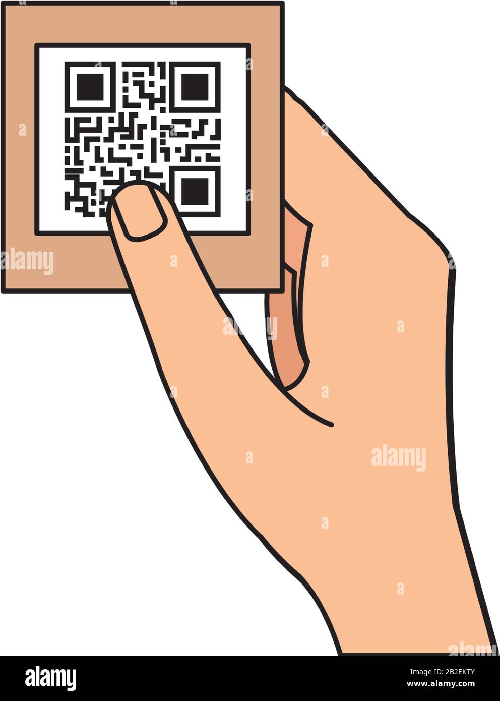 hand holding qr code vector design Stock Vector Image & Art - Alamy