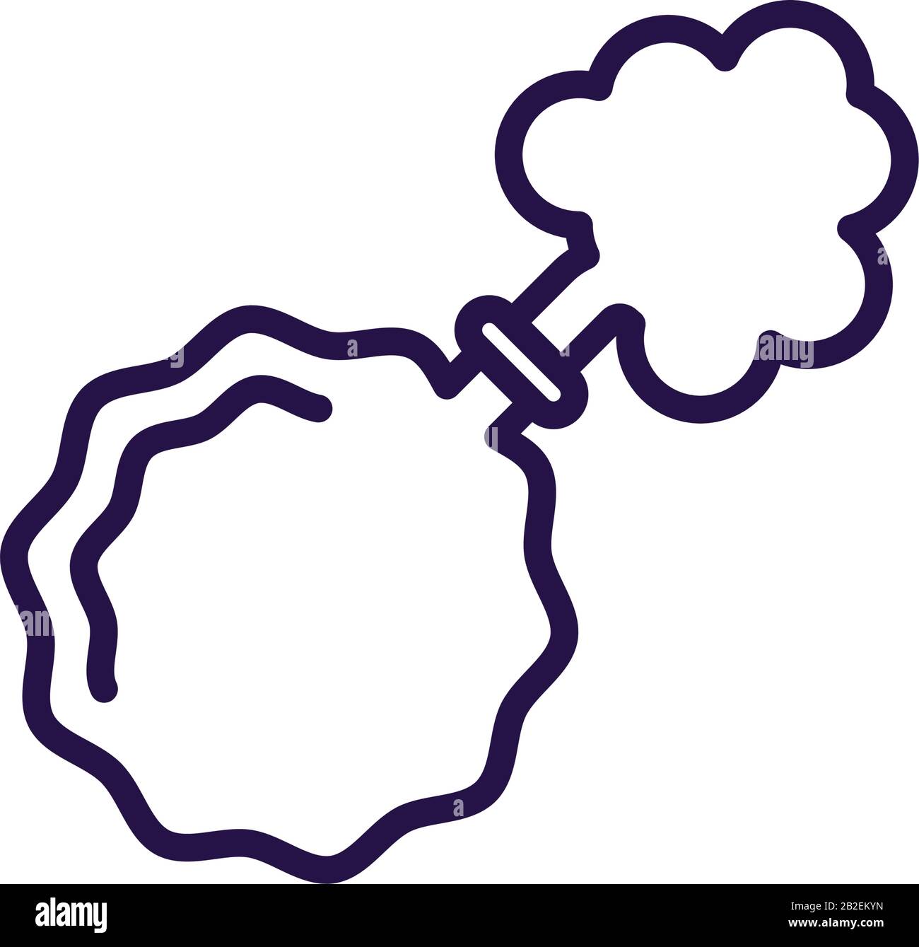 fart bag over white background, line style icon, vector illustration ...