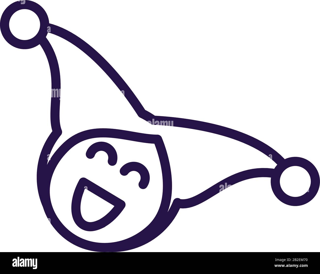 man with harlequin cap over white background, line style icon, vector ...