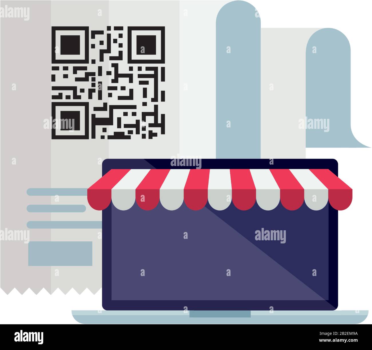 qr code paper and laptop vector design Stock Vector Image & Art - Alamy