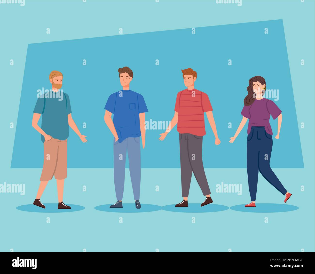 group of young people avatar characters Stock Vector Image & Art - Alamy