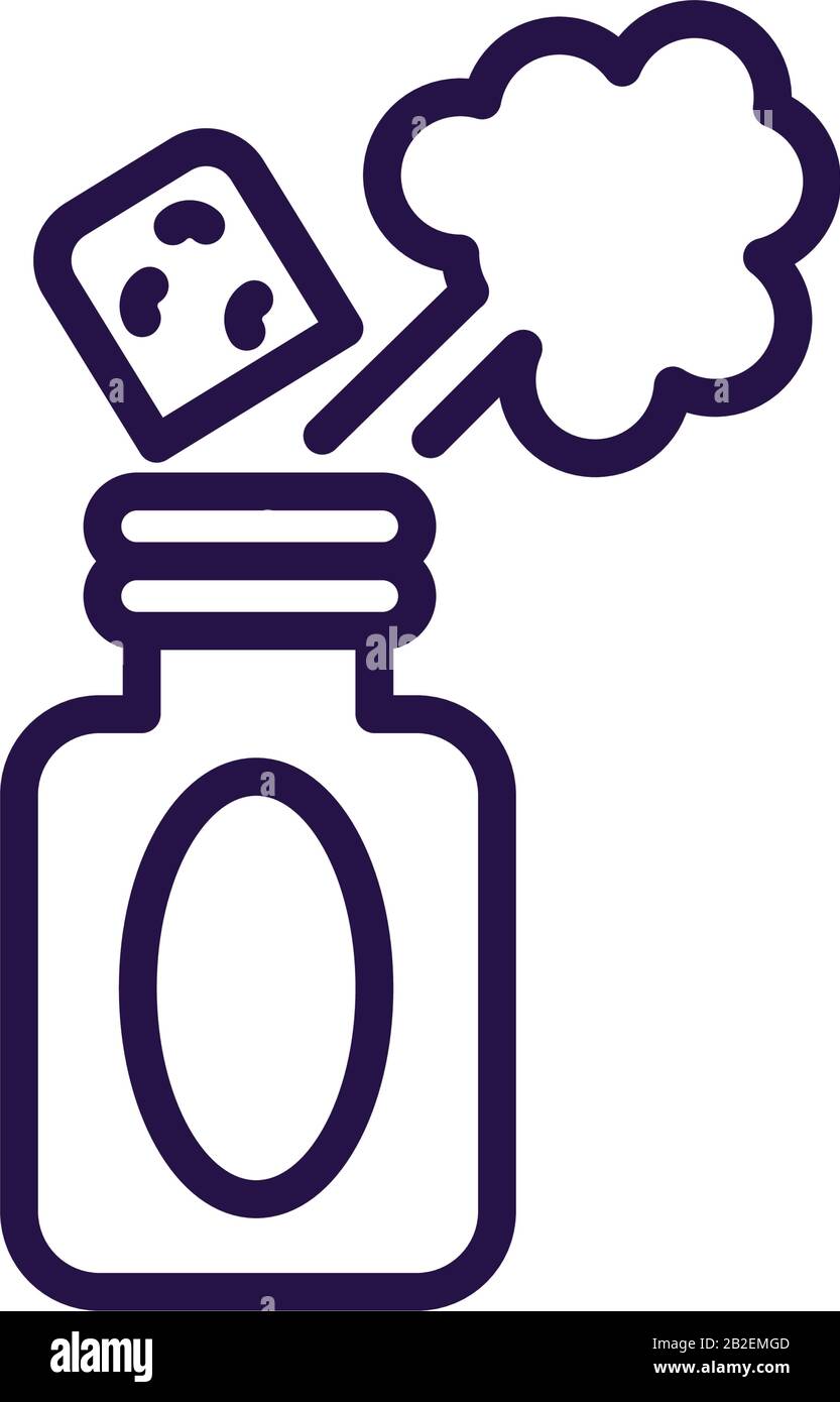 spray prank bottle over white background, line style icon, vector ...