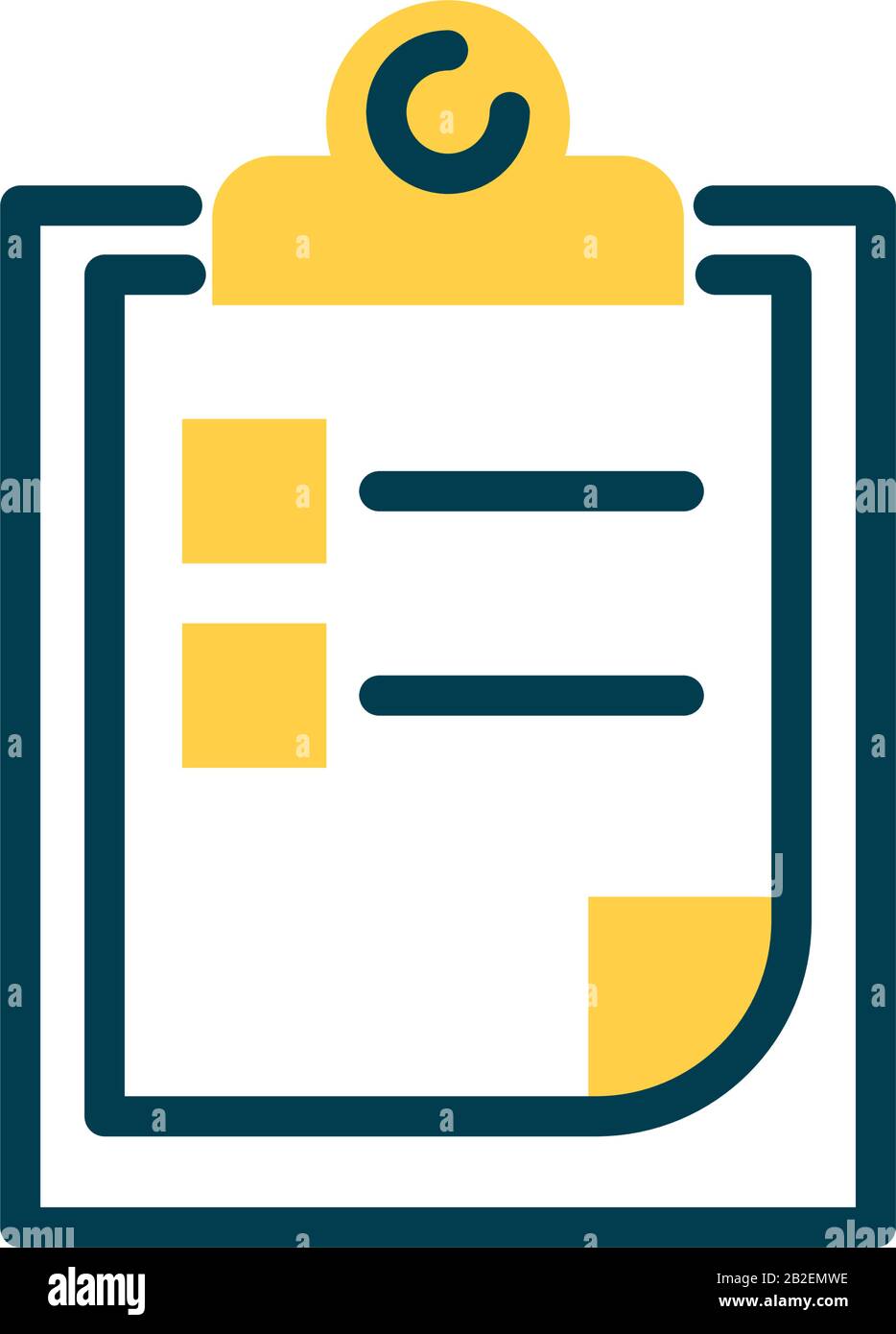 clipboard with checklist icon over white background, half color style ...