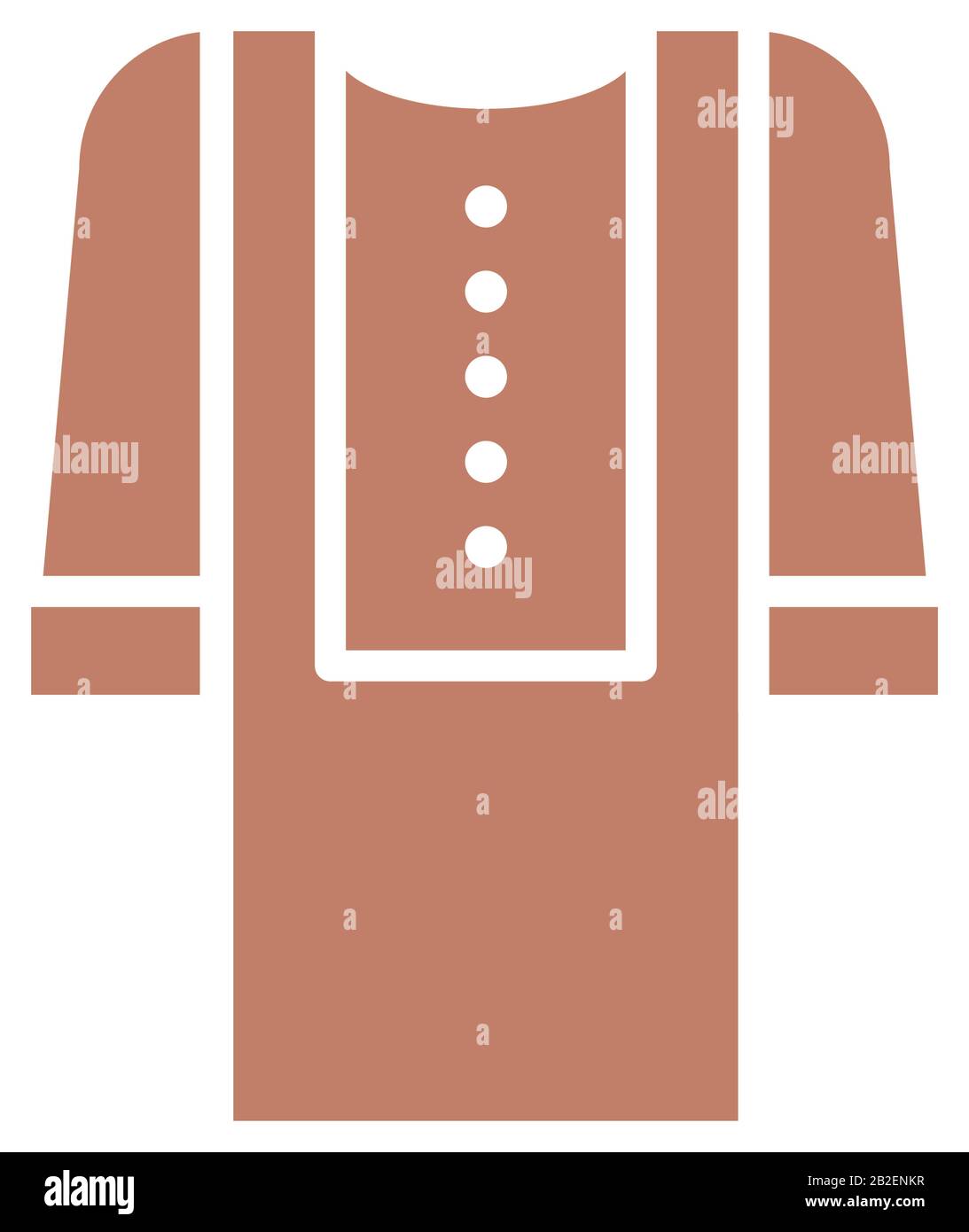 ramadan thobe over white background, silhouette style icon, vector ...