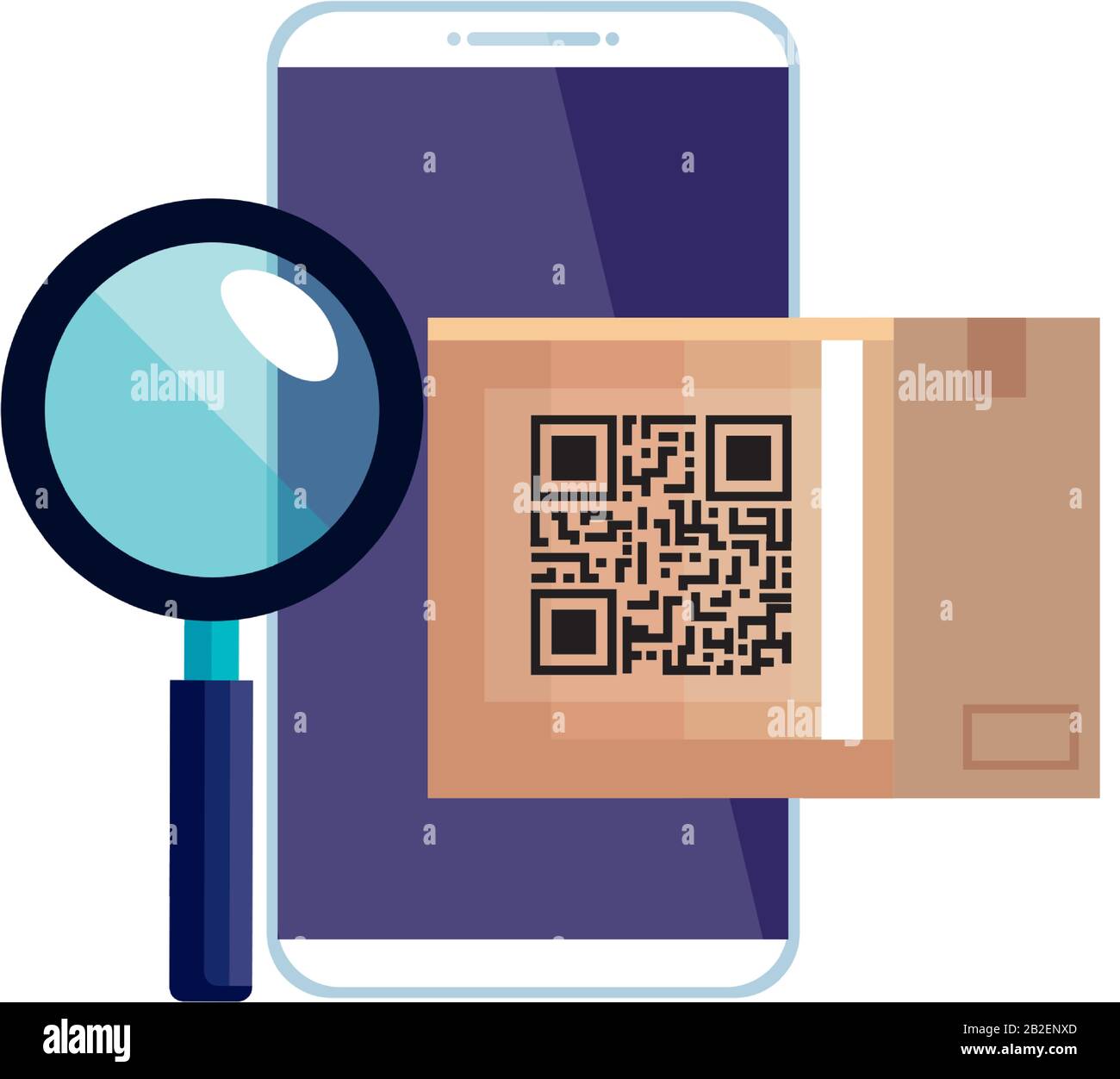 qr code box and lupe and smarpthone vector design Stock Vector Image ... qr code box and lupe and smarpthone vector design Stock Vector Image ...