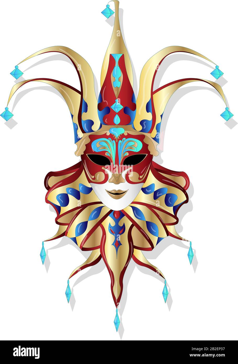 Face mask joker style. Isolated vector illustration on white background ...