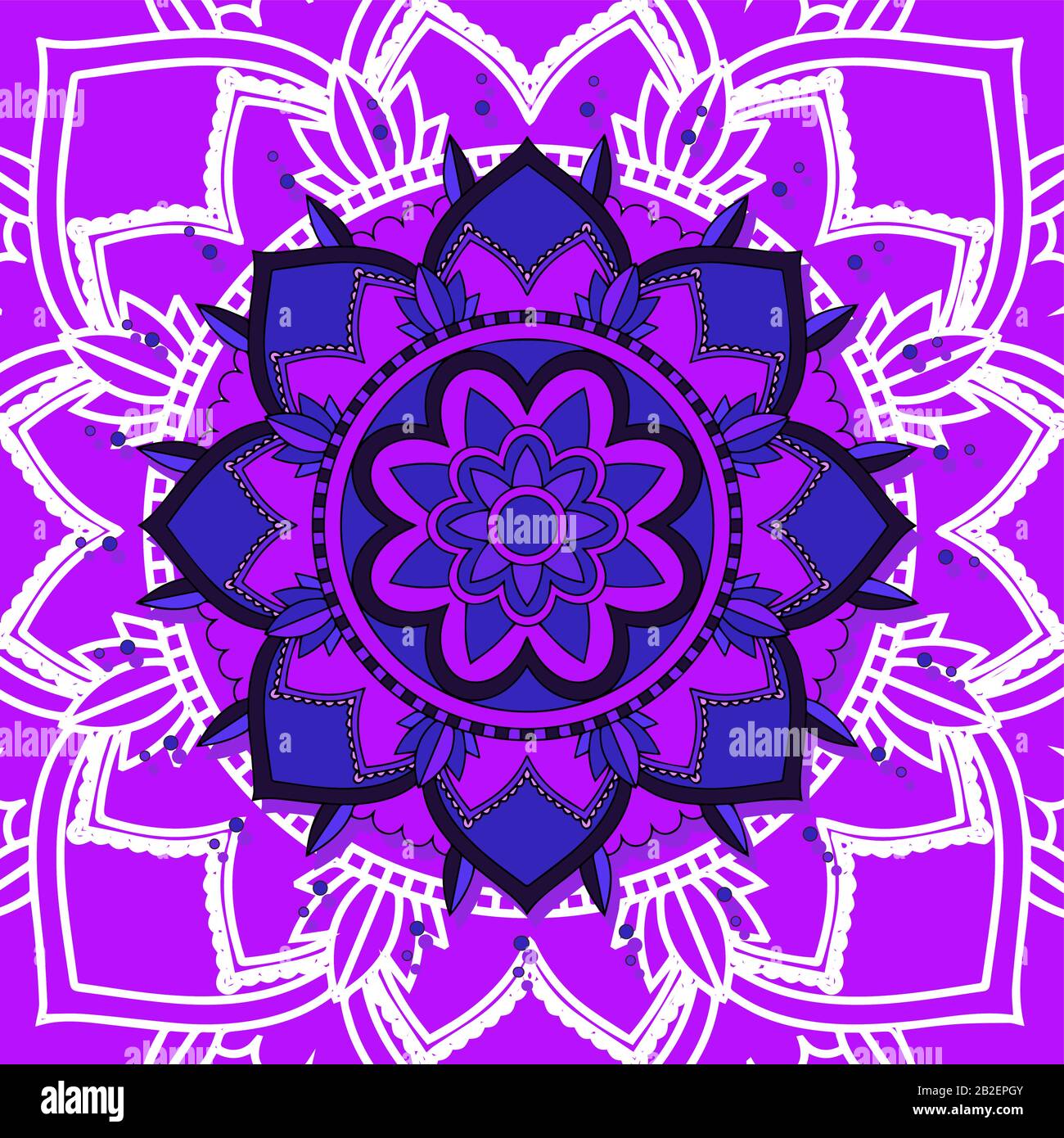 Mandala patterns on purple background illustration Stock Vector Image ...