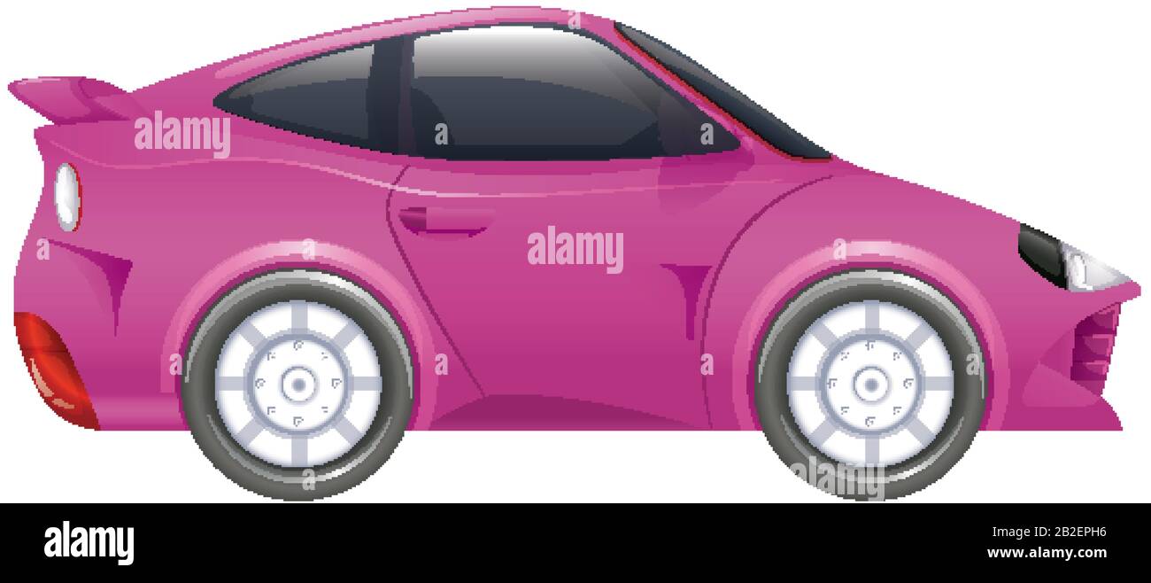Pink racing car on isolated background illustration Stock Vector Image ...