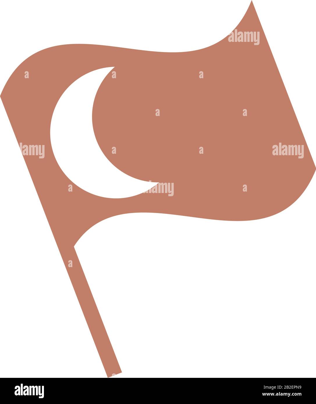 islamic flag over white background, silhouette style icon, vector ...