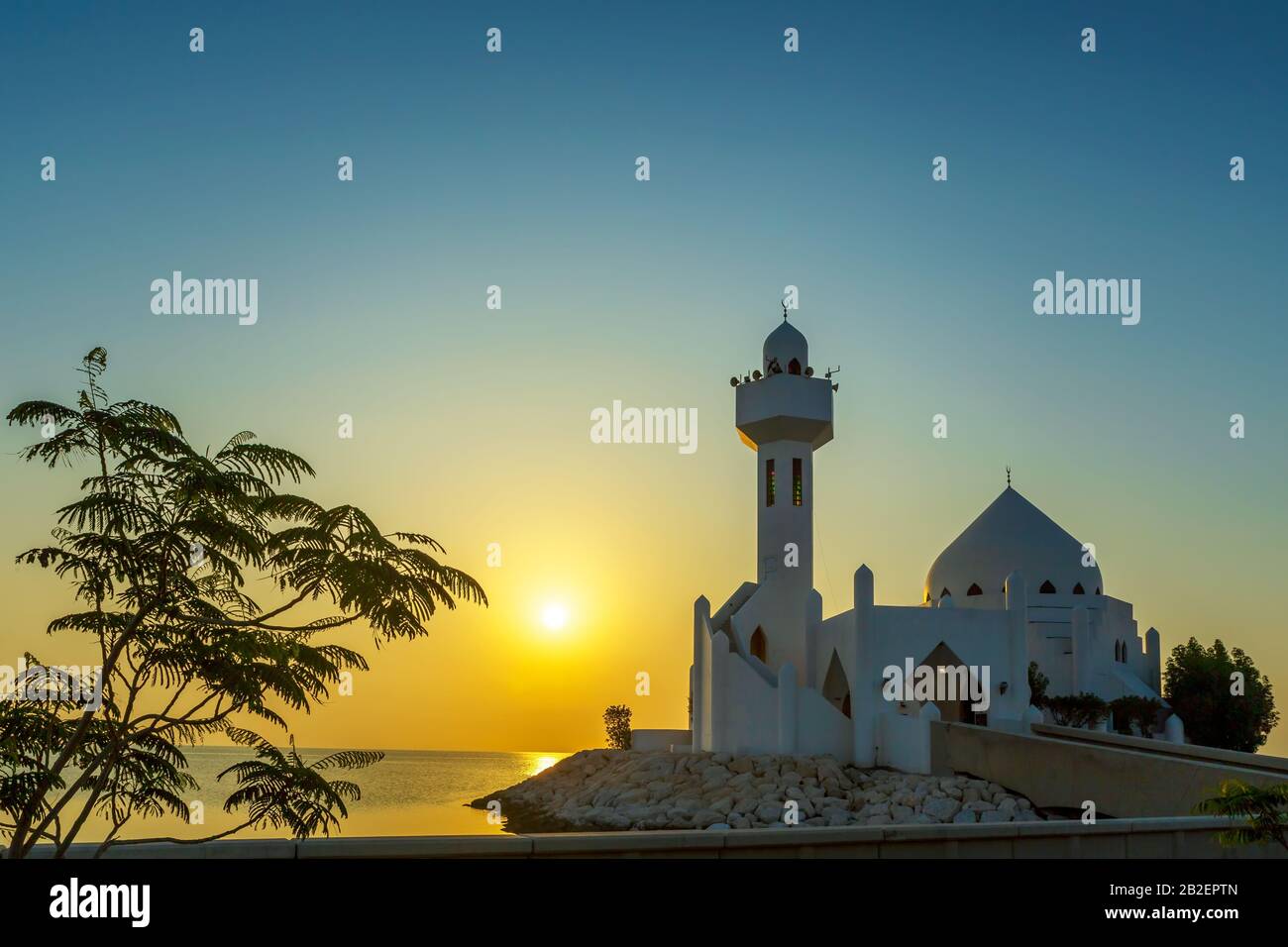 Beautiful Al Khobar Corniche Masjid Morning view -Saudi Arabia Stock ...