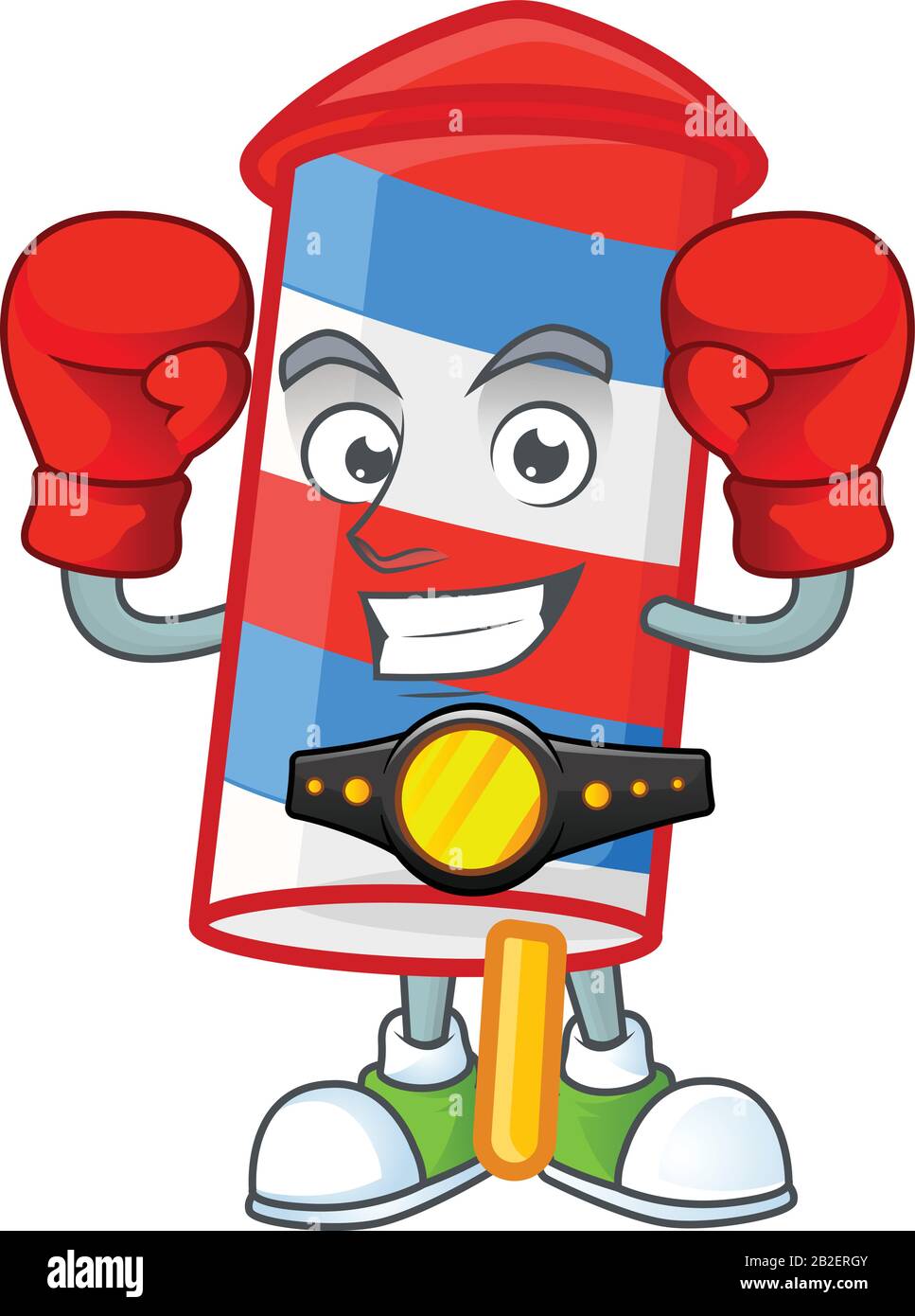 A sporty Boxing rocket USA stripes cartoon character design style Stock ...