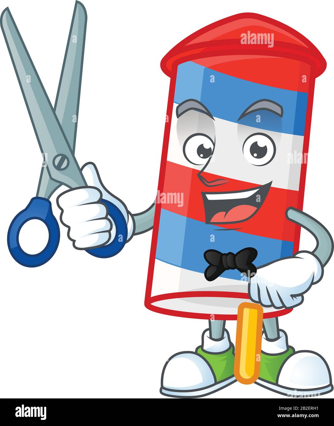 Happy smiling barber rocket USA stripes mascot design style Stock ...