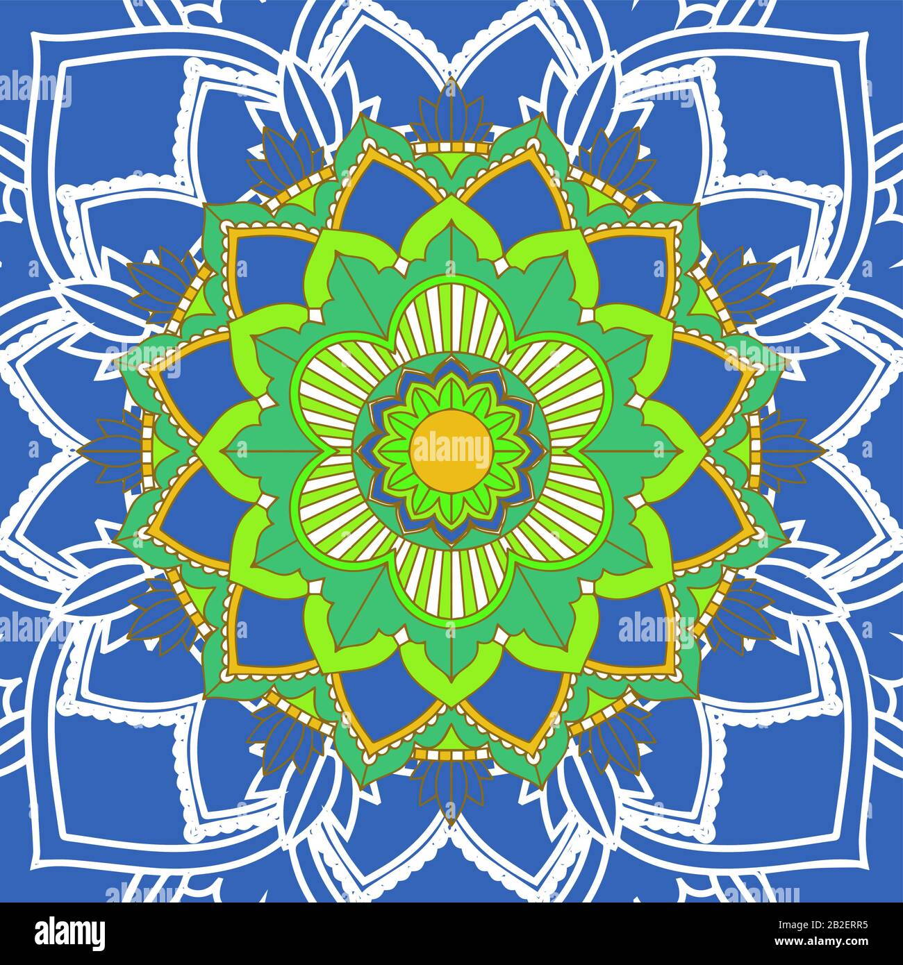Mandala patterns on blue background illustration Stock Vector Image ...