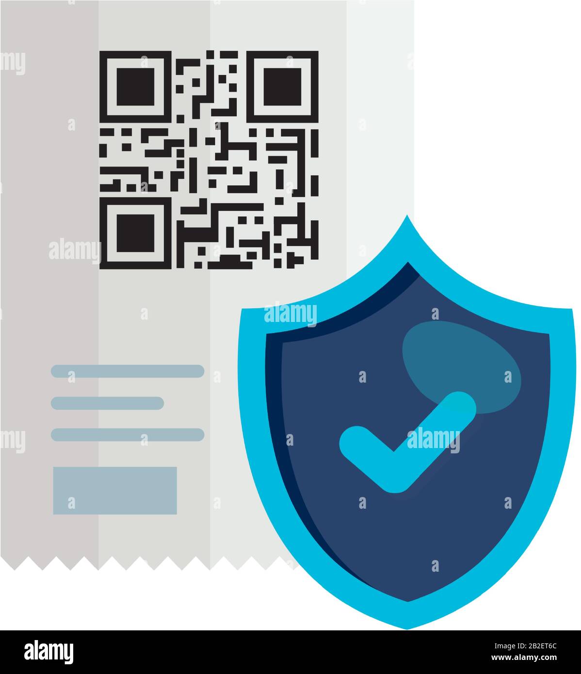 qr code receipt paper and shield vector design Stock Vector Image & Art ...