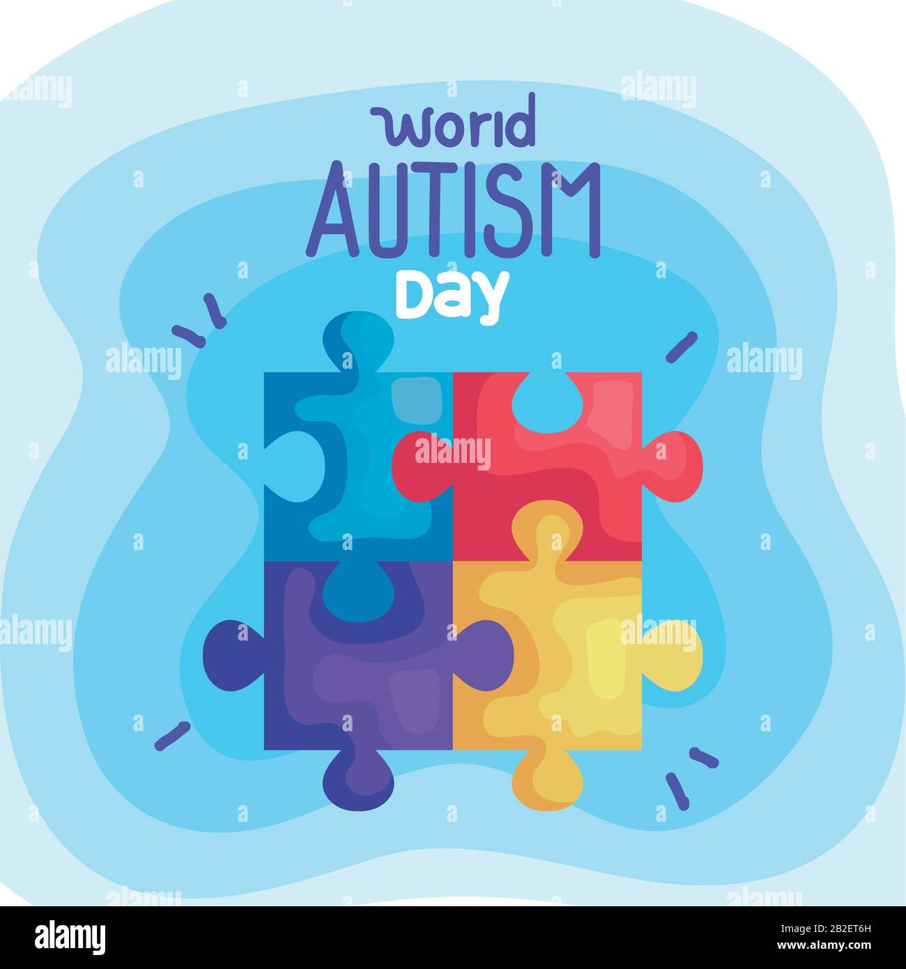 world autism day with puzzle pieces Stock Vector Image & Art - Alamy