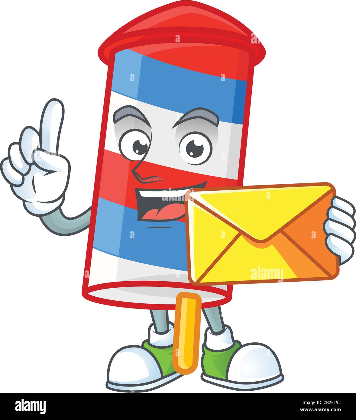 Happily rocket USA stripes mascot design style with envelope Stock ...