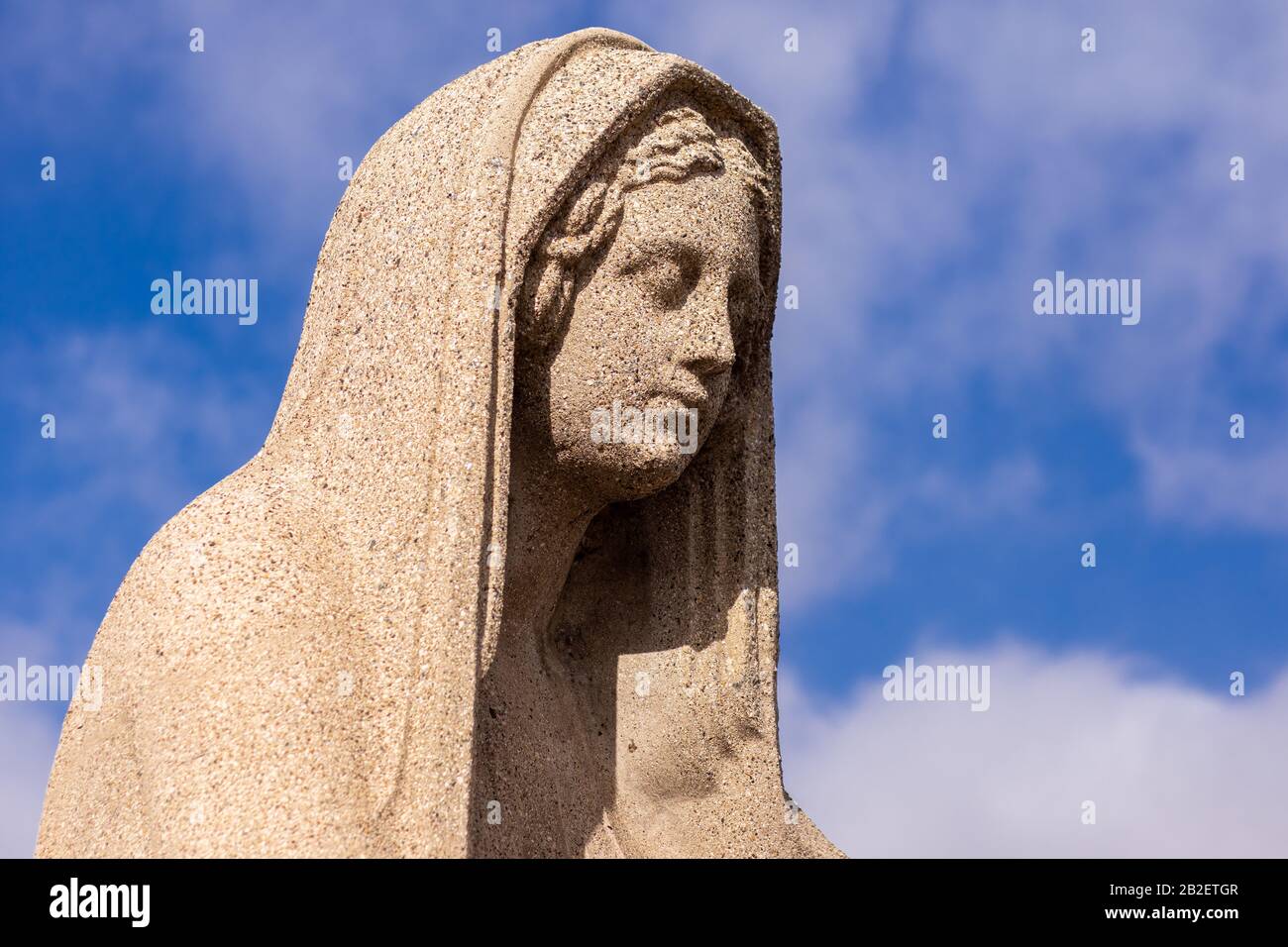 Limestone statue on the New York Street Bridge in Aurora, Illinois ...