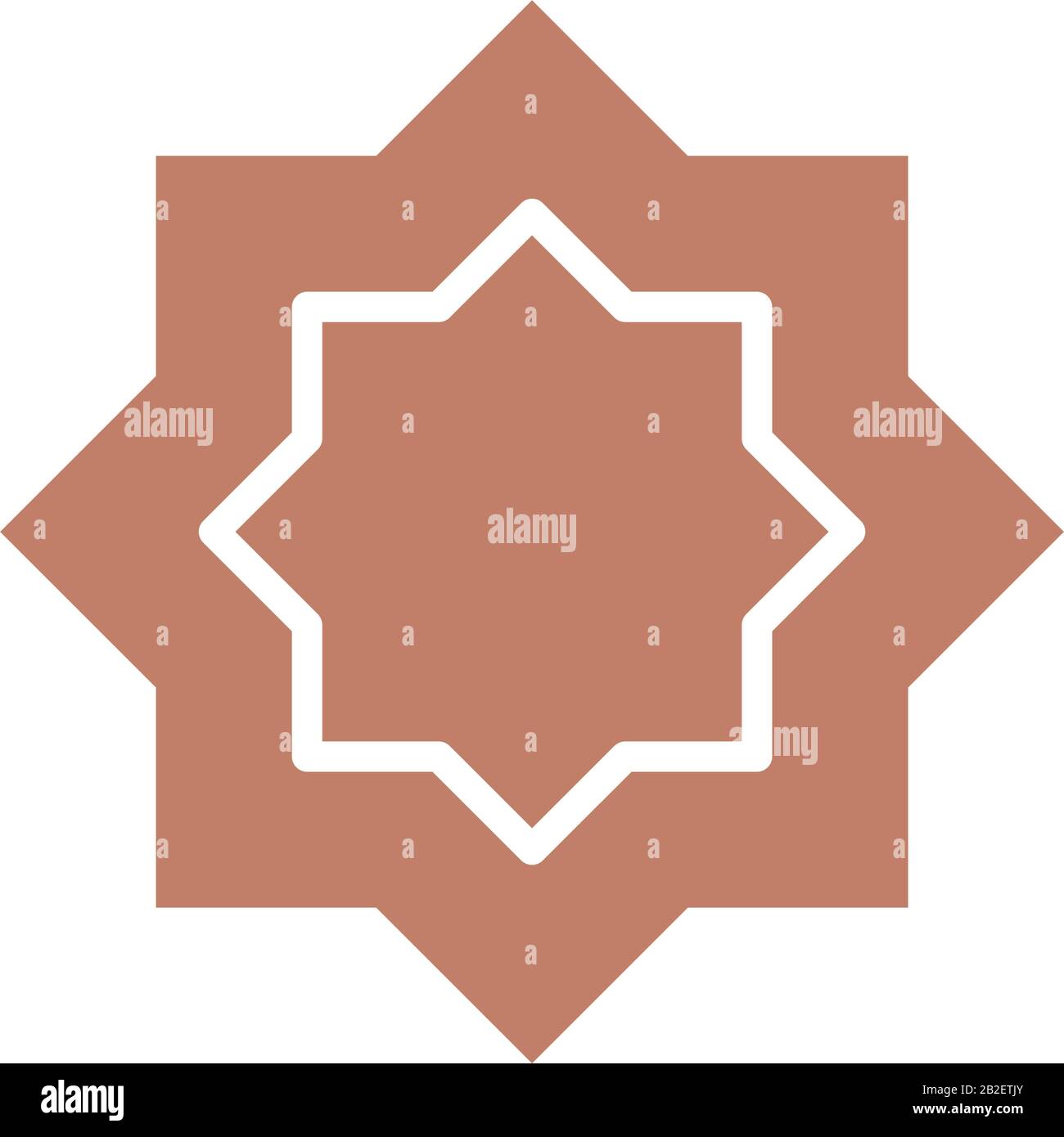 Islamic Octagon Star icon over white background, silhouette style ...