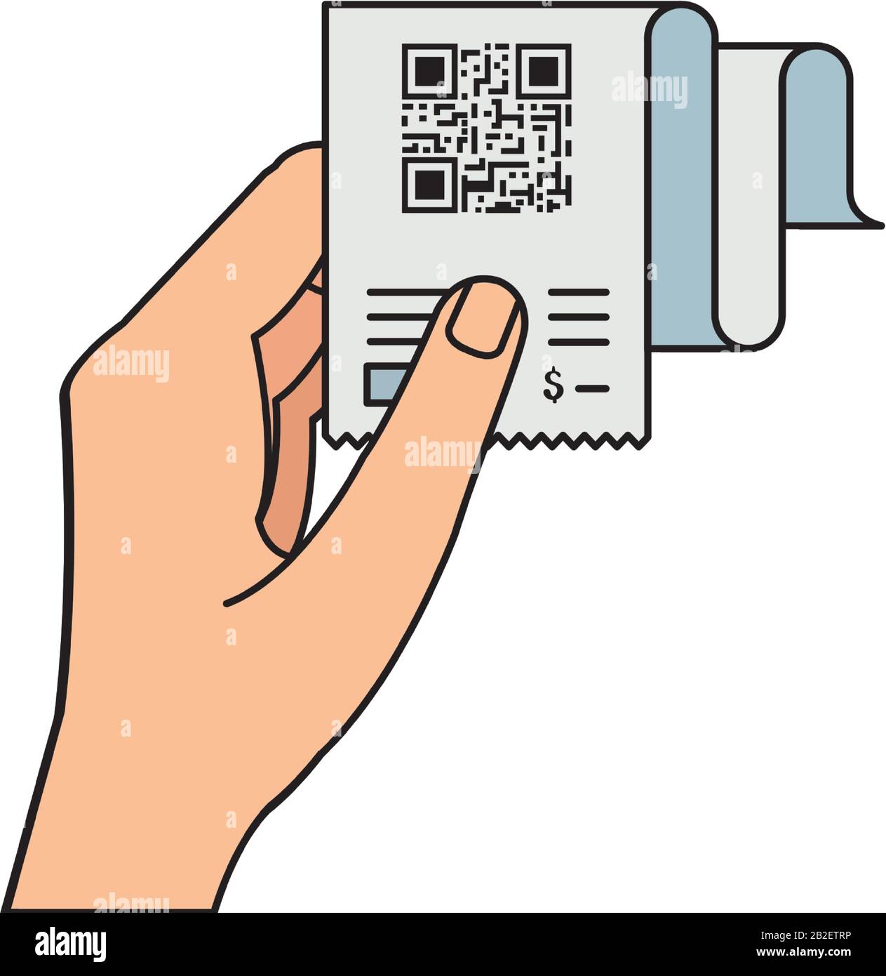 hand holding qr code receipt paper vector design Stock Vector Image ... hand holding qr code receipt paper vector design Stock Vector Image ...
